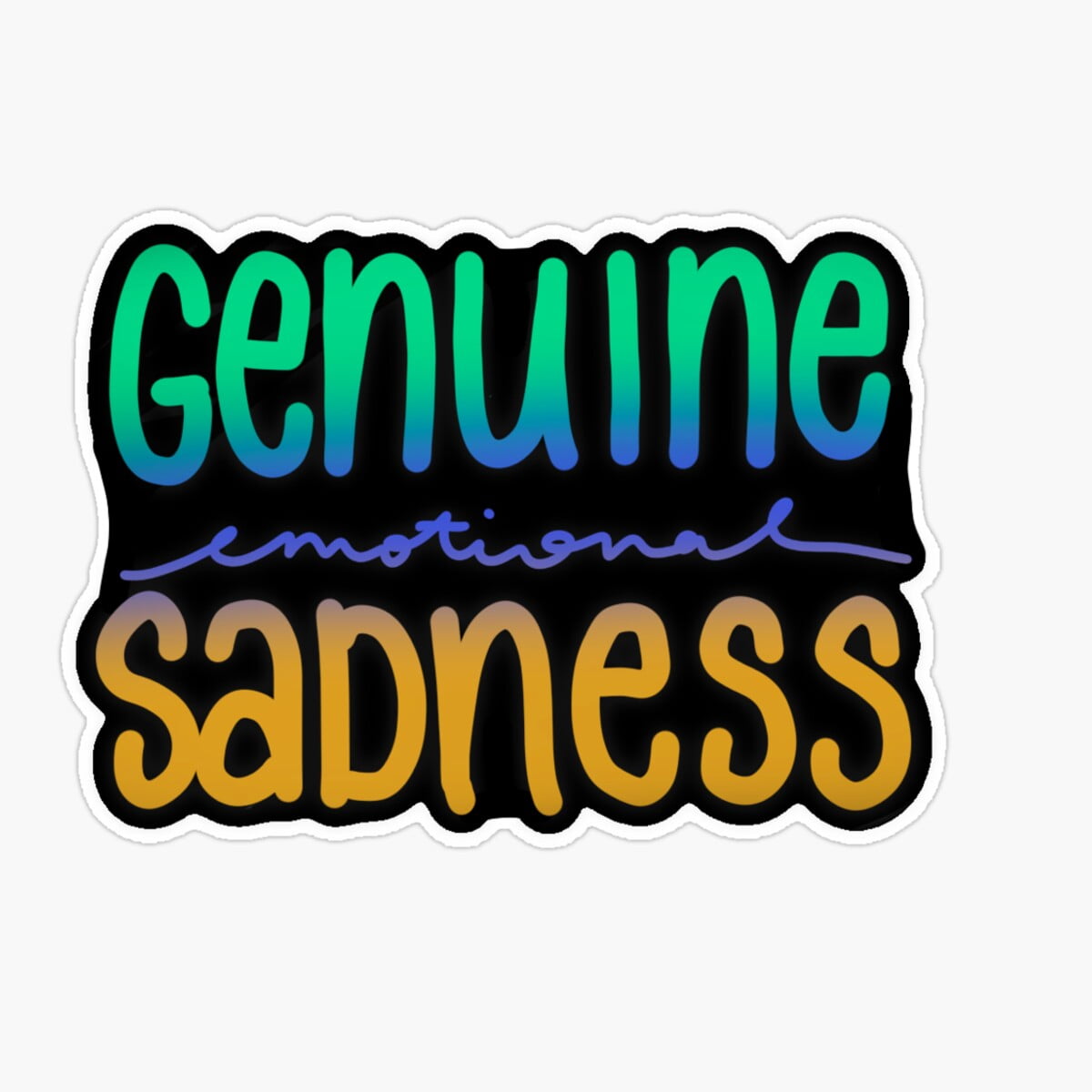Onim Genuine Emotional Sadness Sticker, Phone Decal Water Bottle ...