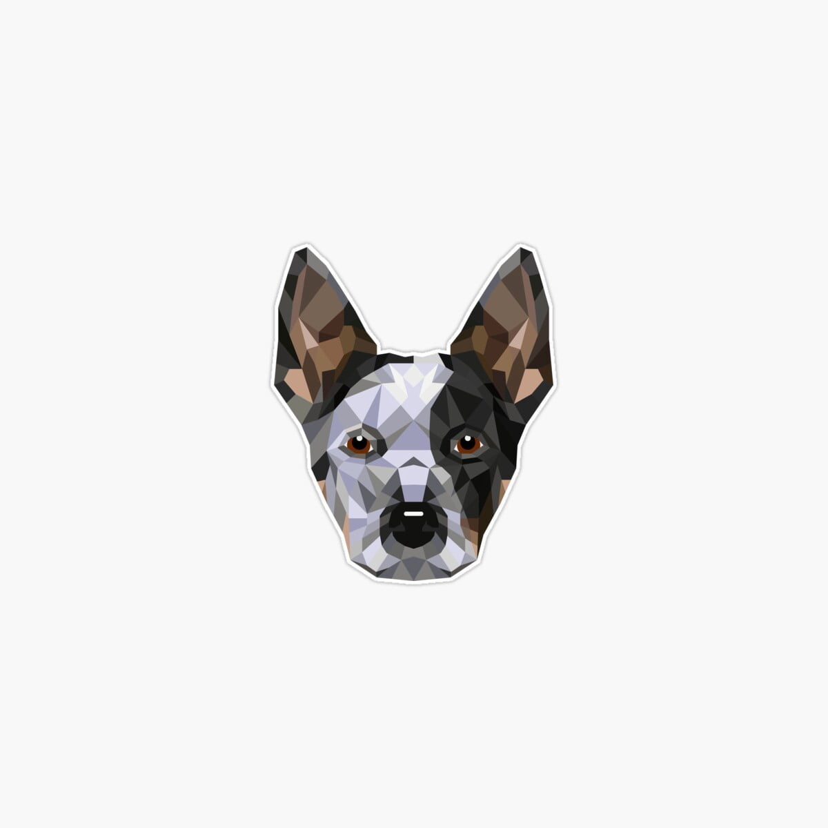 Onim Geometric Blue Heeler Australian Cattle Dog Sticker, Phone Decal ...