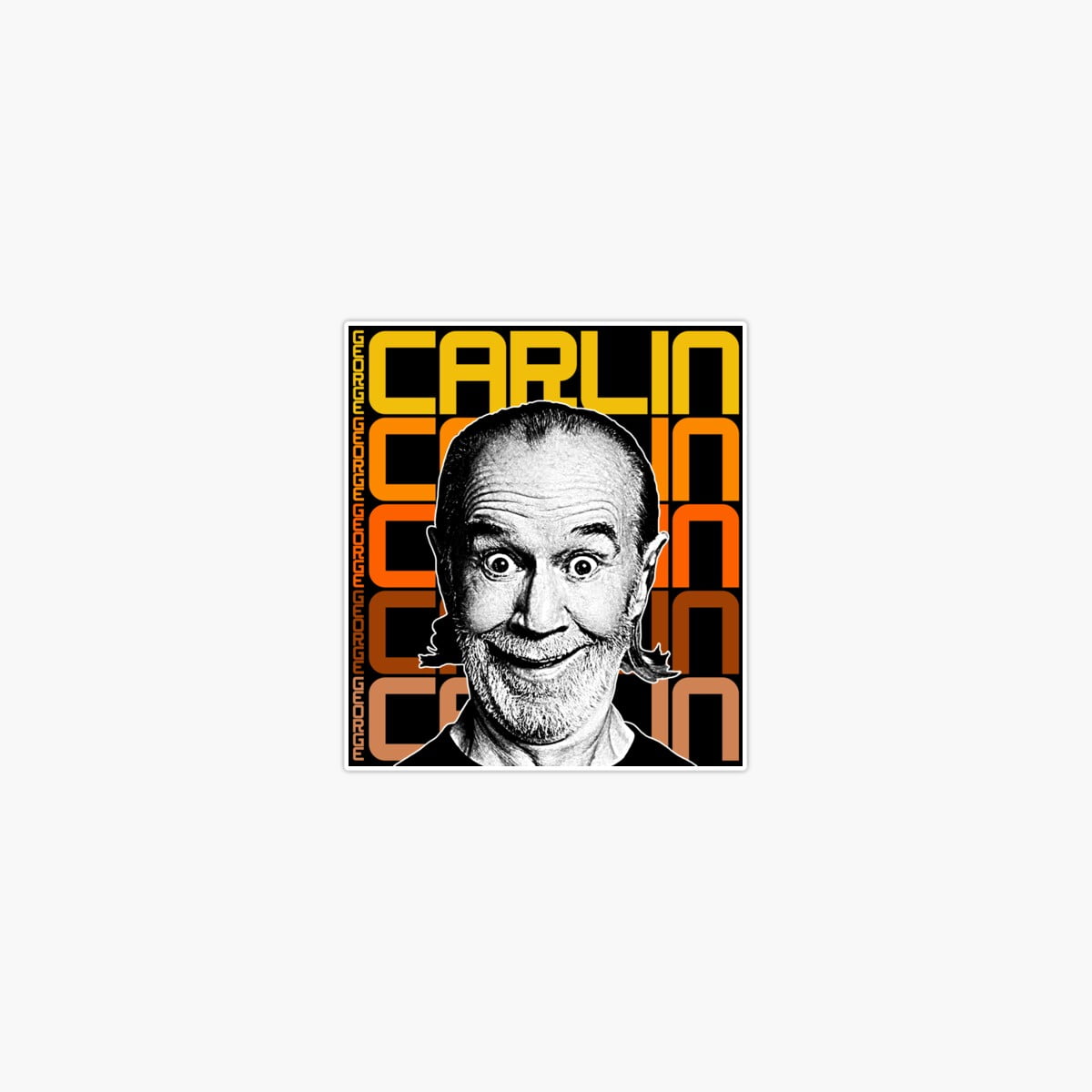 Onim George Carlin :: Retro Comedy Fanart Tribute Sticker, Phone Decal ...