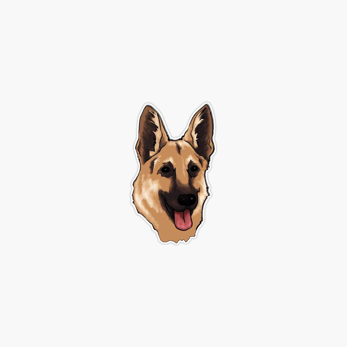 Onim German Shepherd Dog Face Sticker, Phone Decal Water Bottle ...