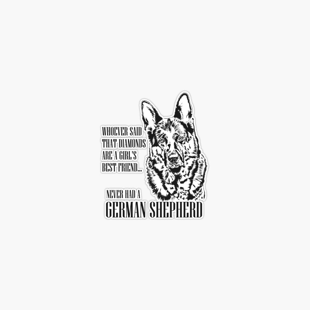 Onim German Shepherd Dog - Gsd Sticker, Phone Decal Water Bottle ...