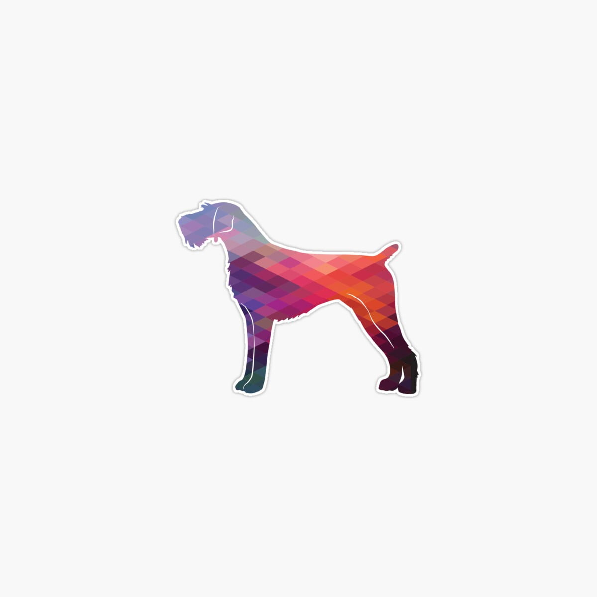 Onim German Wire-Haired Pointer Dog Breed Silhouette Geometric Pattern ...