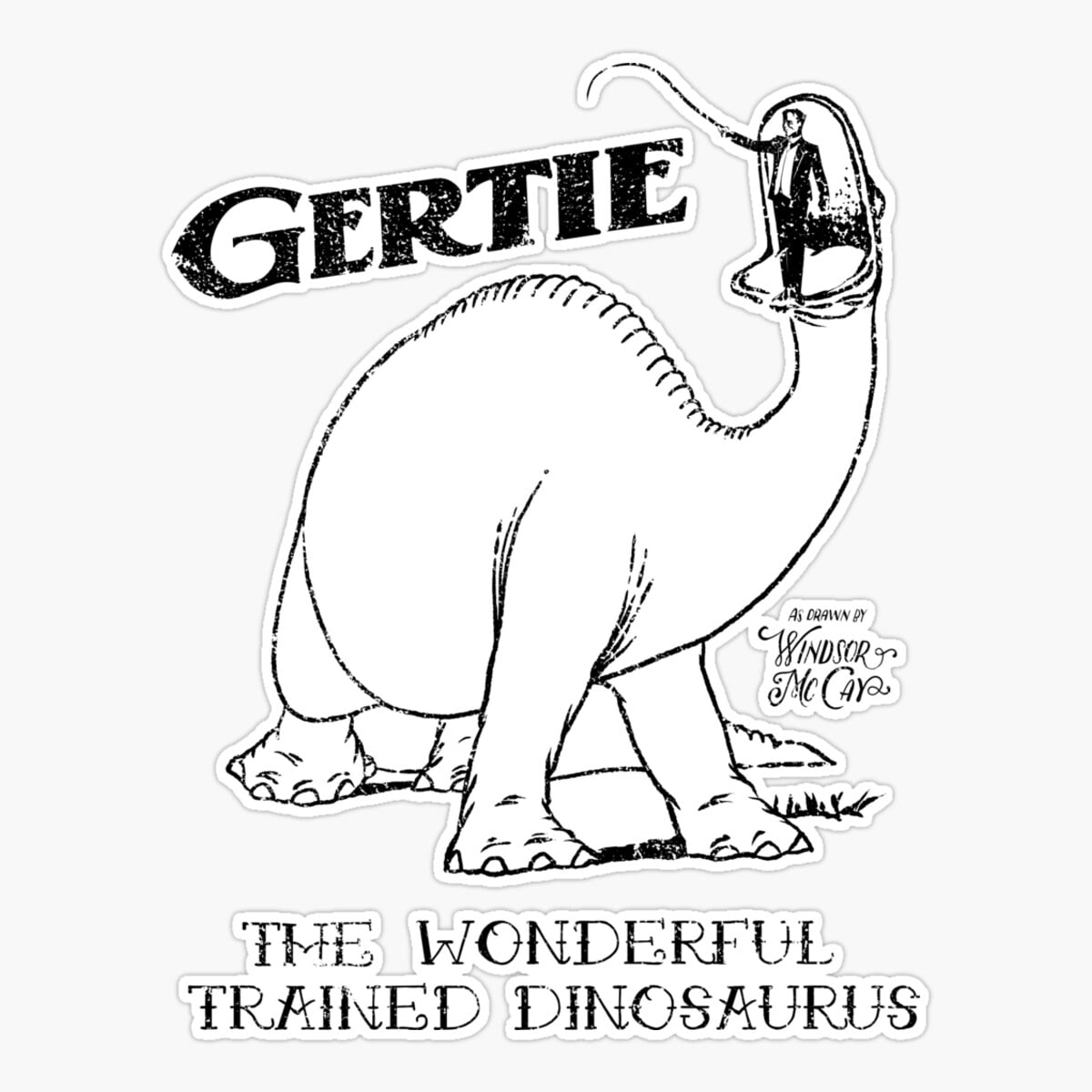 Onim Gertie The Dinosaur 1914 Animation Film History Sticker, Phone ...