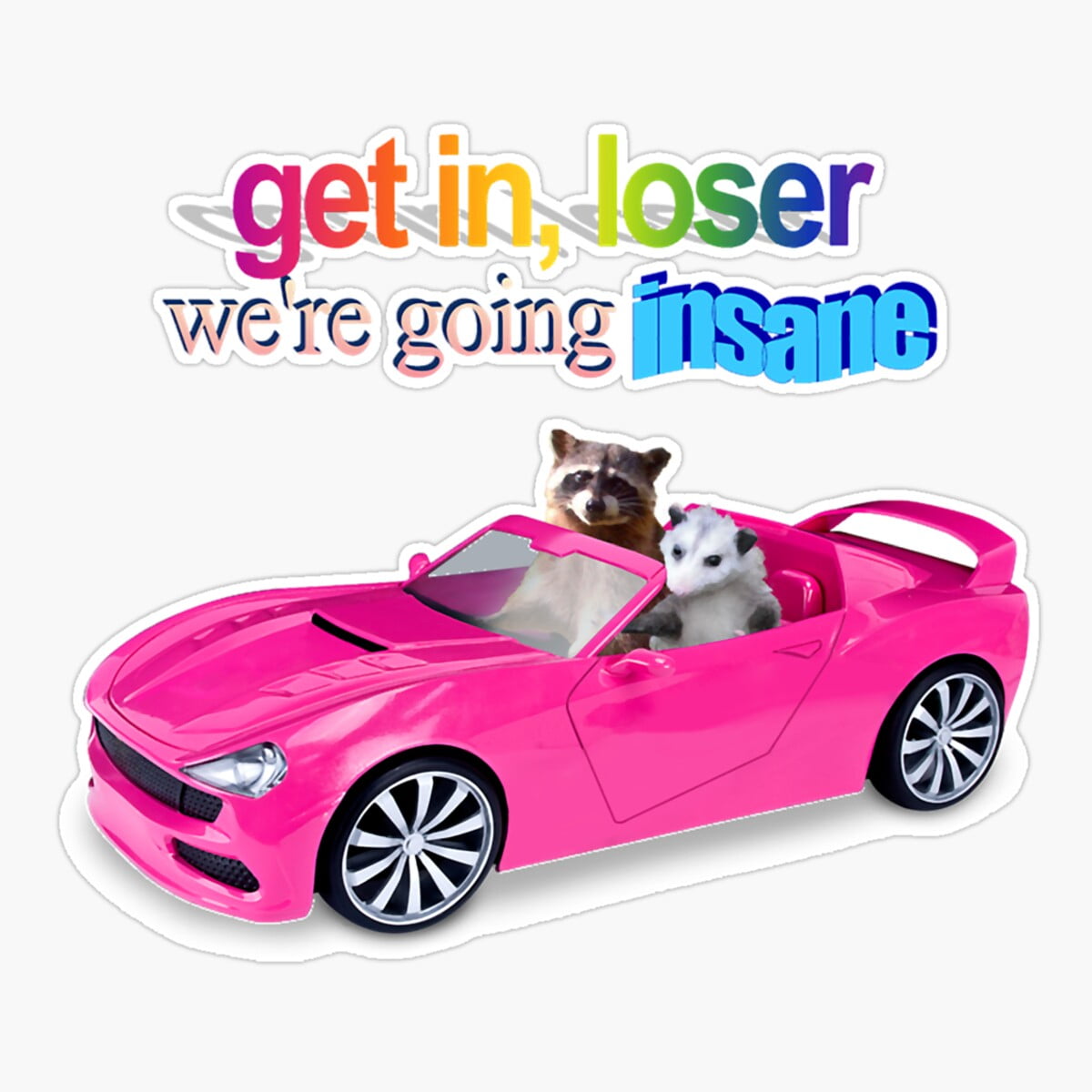 Onim Get In Loser Sticker, Phone Decal Water Bottle Stickers Car Decals ...