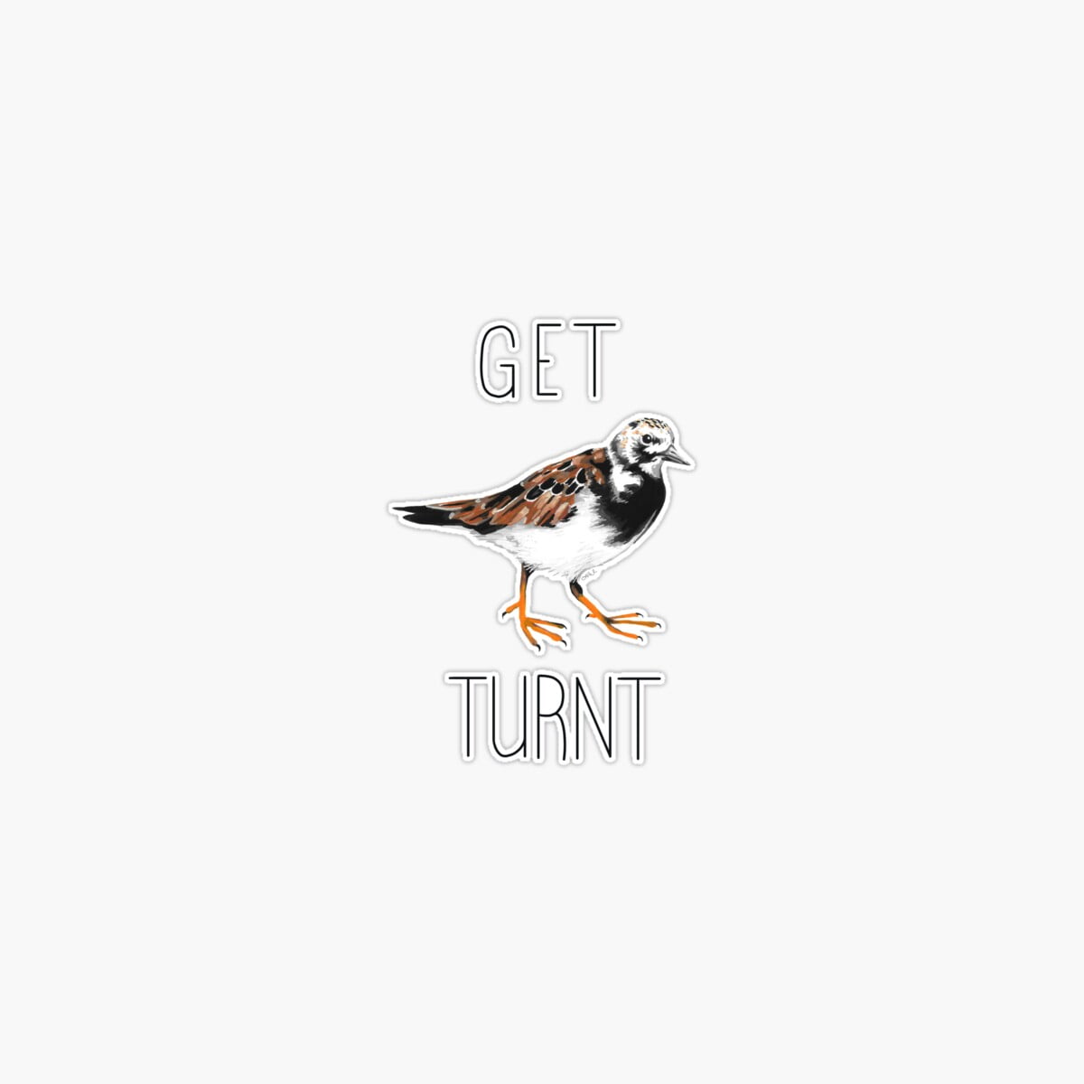 Onim Get Turnt (Ruddy Turnstone) Sticker, Phone Decal Water Bottle ...