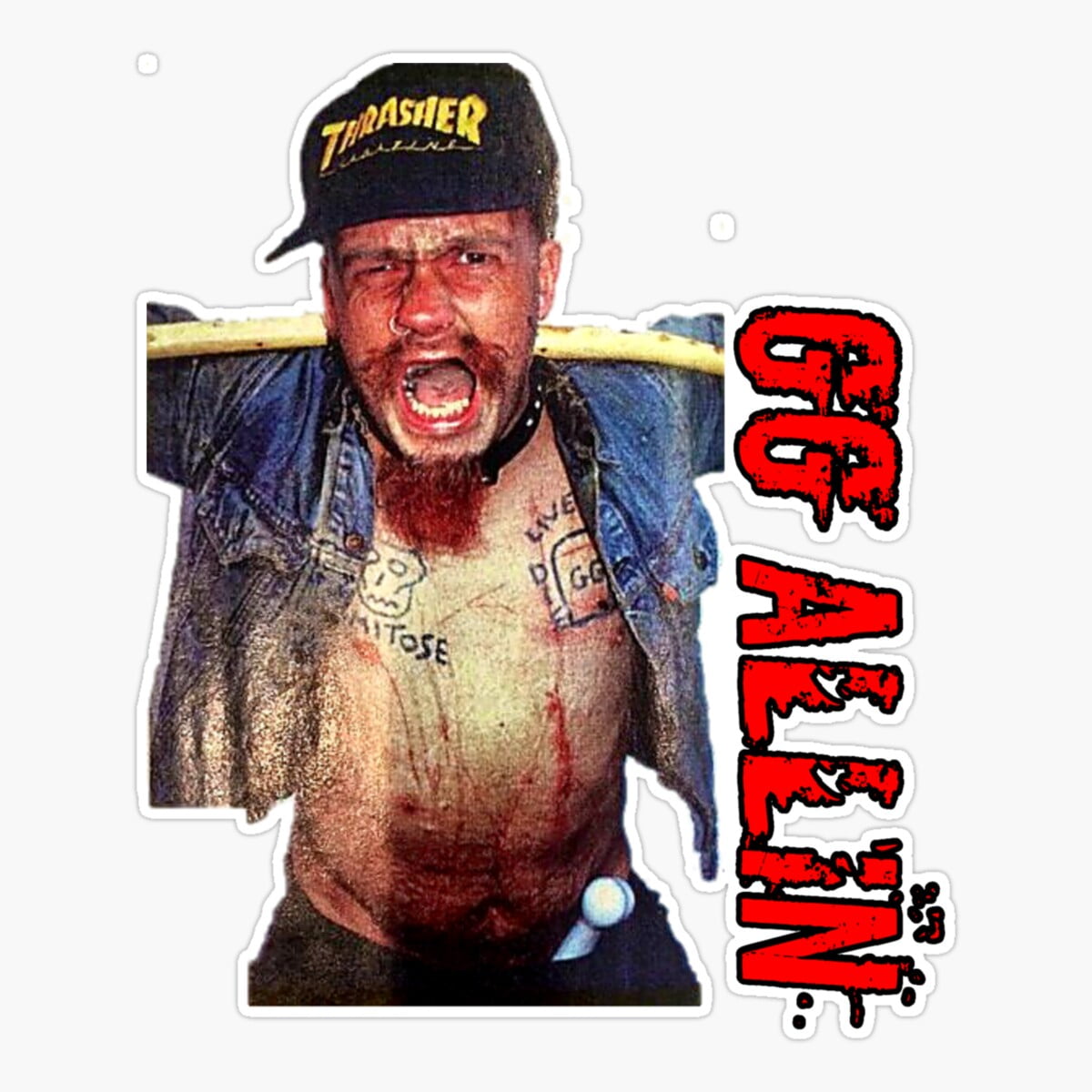 Onim Gg Allin Sticker, Phone Decal Water Bottle Stickers Car Decals ...