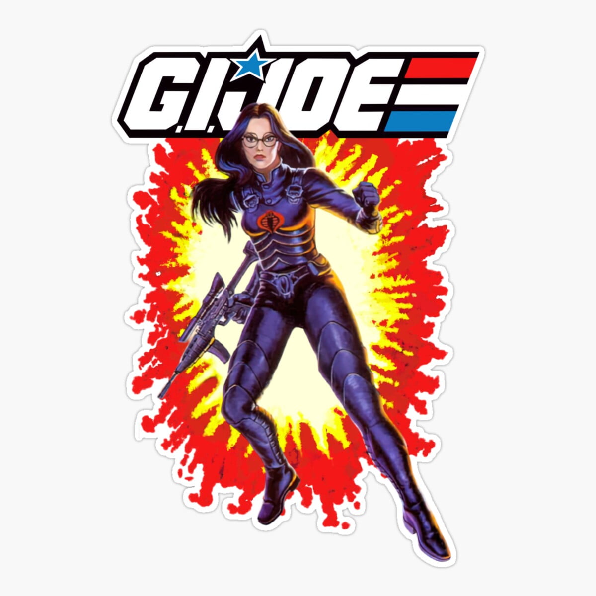 Onim Gi Joe Baroness Toy Card Back Design Sticker, Phone Decal Water ...