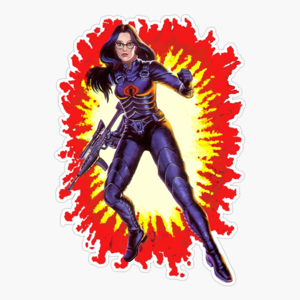 Onim Gi Joe Baroness Toy Card Back Design Sticker, Phone Decal Water ...