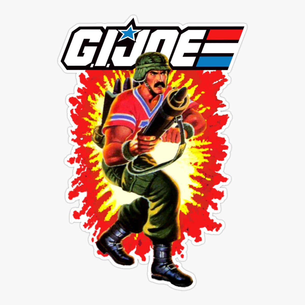 Onim Gi Joe Bazooka Toy Card Back Design Sticker, Phone Decal Water ...