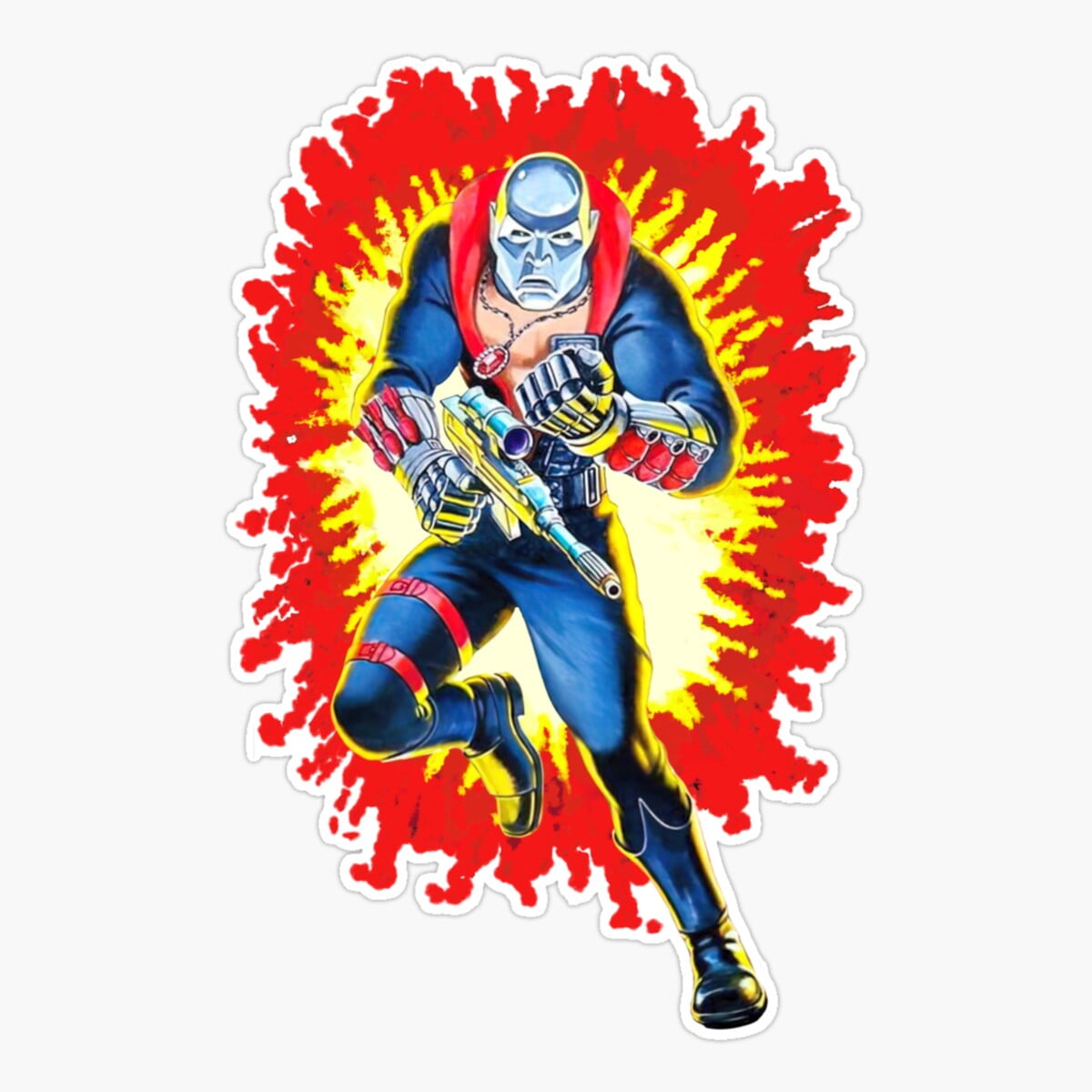 Onim Gi Joe Destro Toy Card Back Design Sticker, Phone Decal Water ...