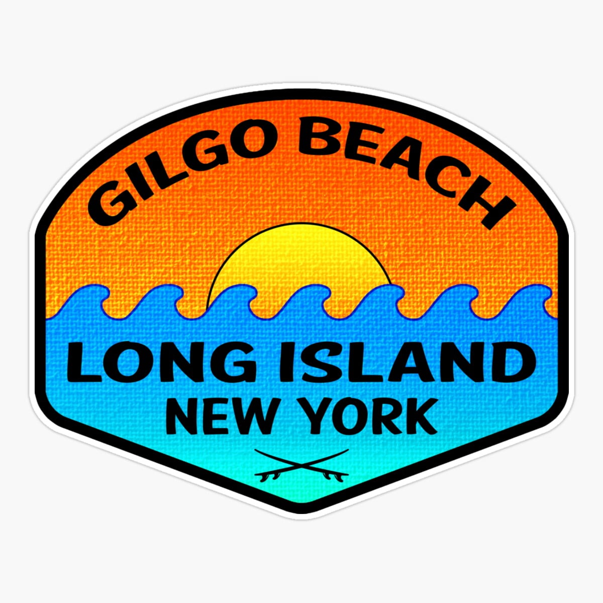 Onim Gilgo Beach Surfing Long Island New York Beach Surf Sticker, Phone ...