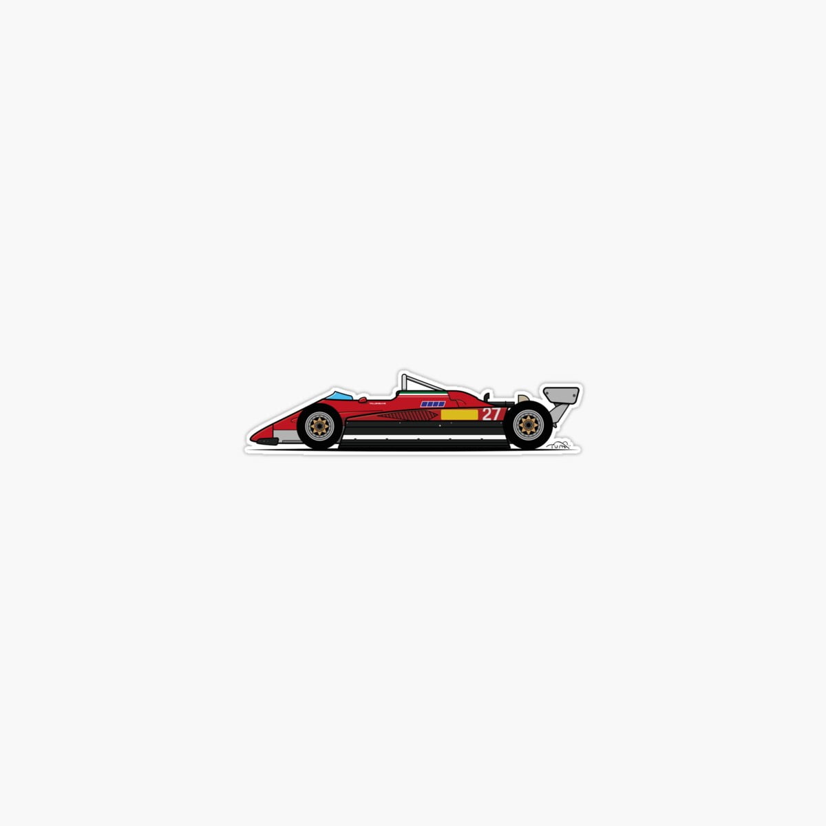 Onim Gilles Villeneuve 126 C2 Sticker - Walmart.com