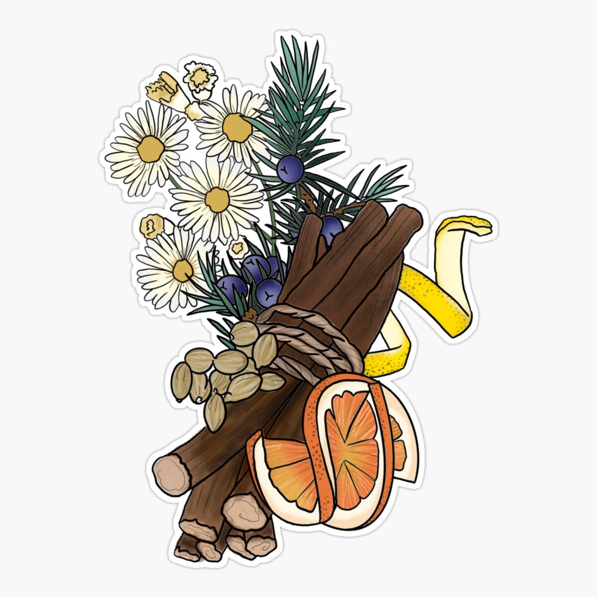 Onim Gin-Gredients - Tanqueray No. 10 Sticker, Phone Decal Water Bottle ...