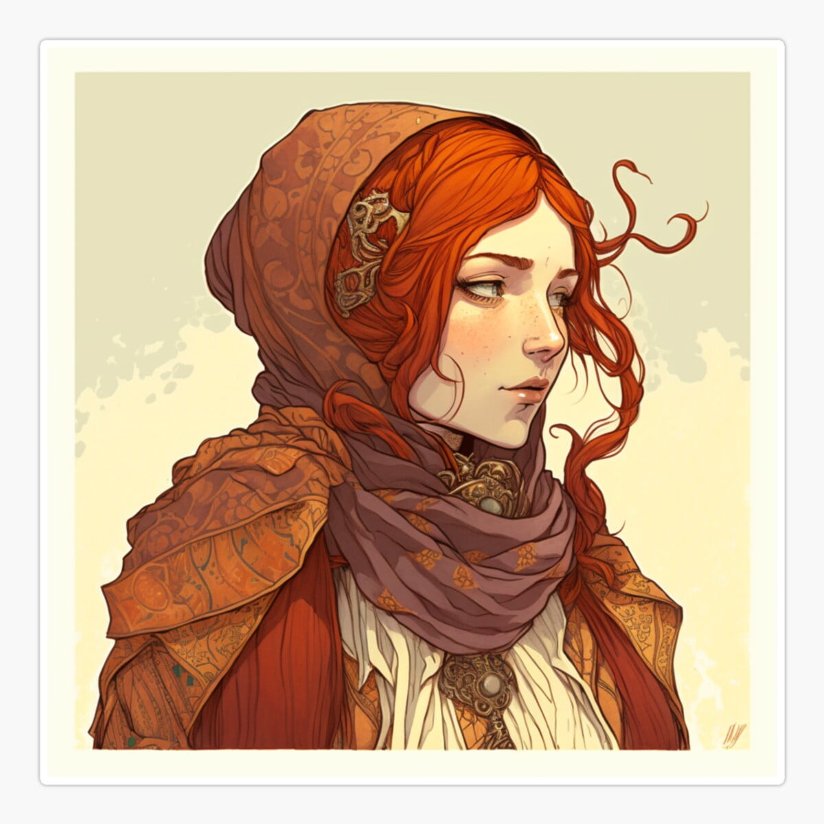 Onim Ginger Girl Sticker, Phone Decal Water Bottle Stickers Car Decals ...