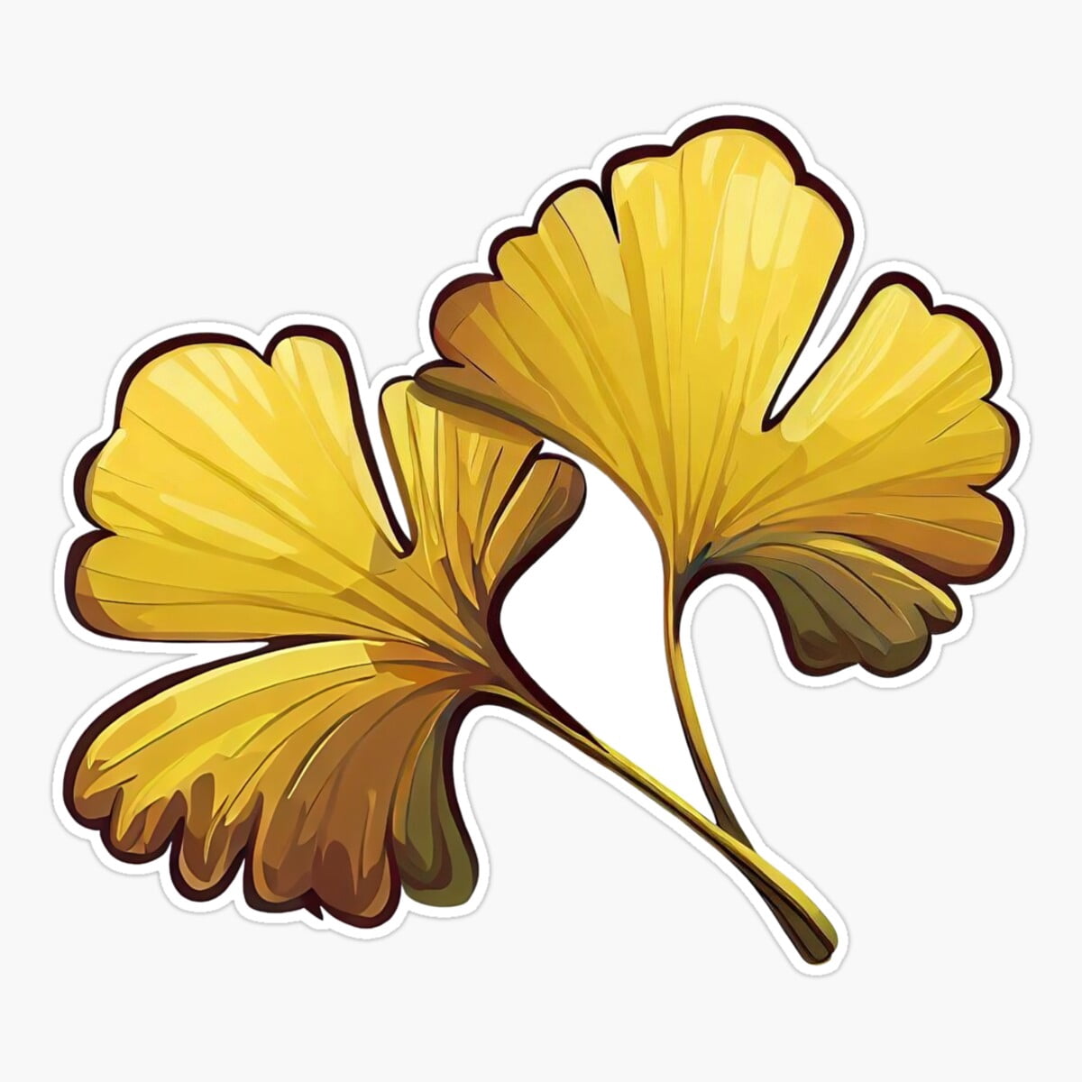 Onim Gingko Leaf Sticker, Phone Decal Water Bottle Stickers Car Decals ...