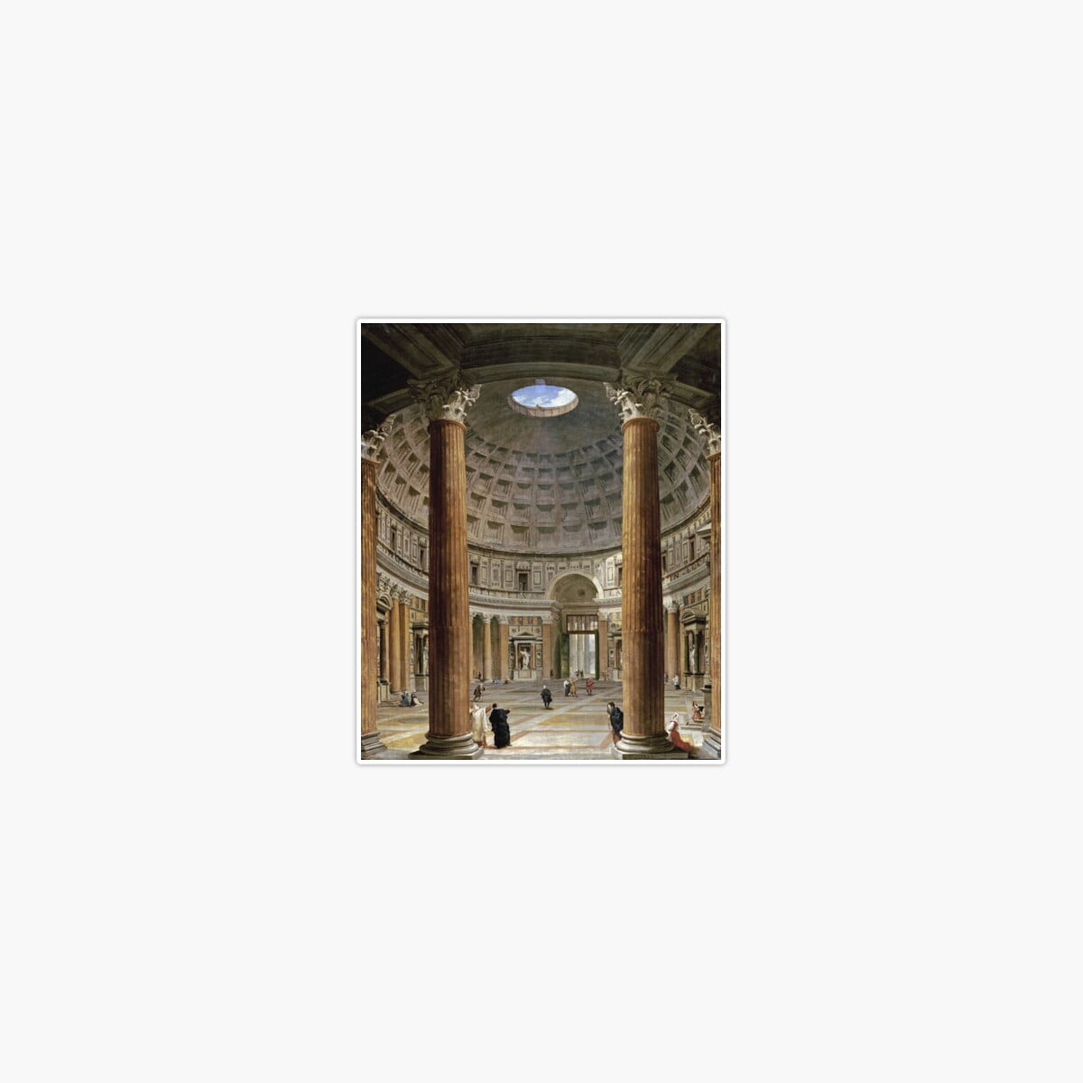Onim Giovanni Paolo Panini - The Interior Of The Pantheon, Rome Sticker ...