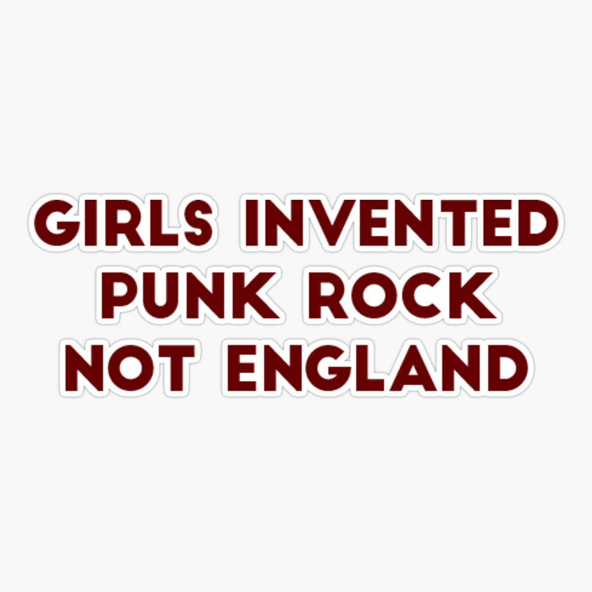 Onim Girls Invented Punk Rock Not Englad Sticker, Phone Decal Water ...