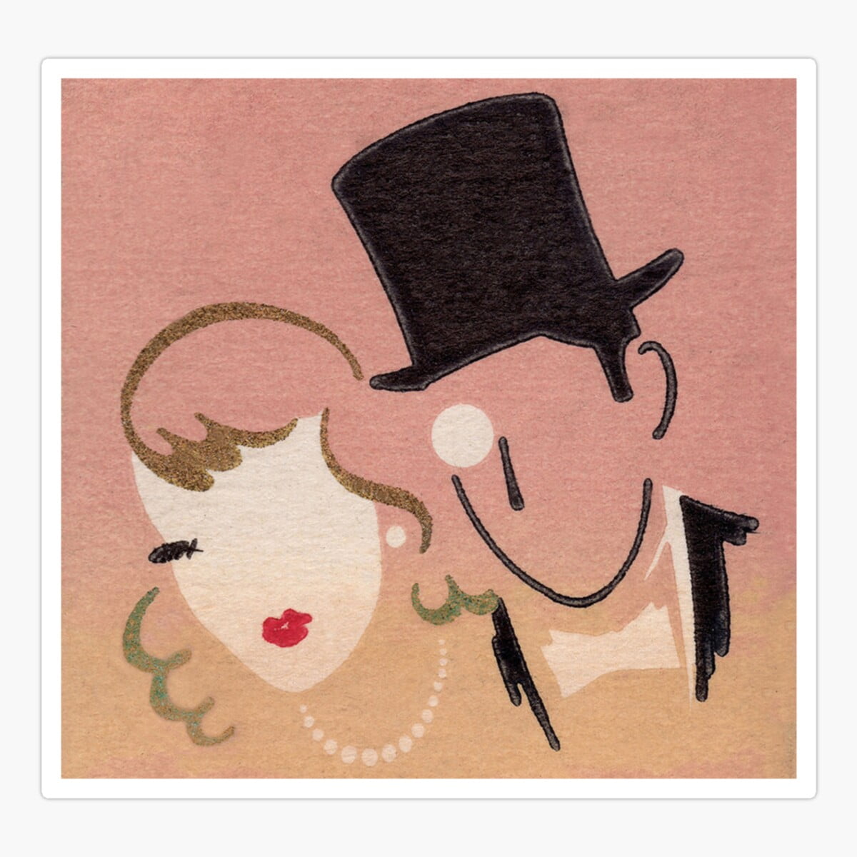 Onim Glamour Couple, Vintage Japanese Matchbox Label Sticker, Phone ...