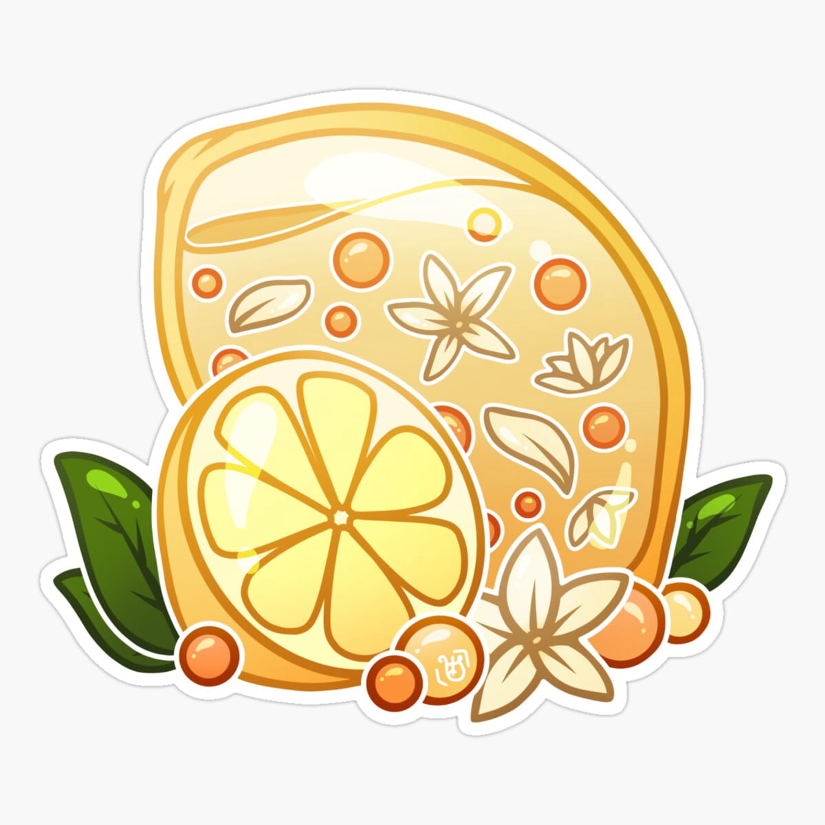 Onim Glass Lemon Sticker, Phone Decal Water Bottle Stickers Car Decals ...