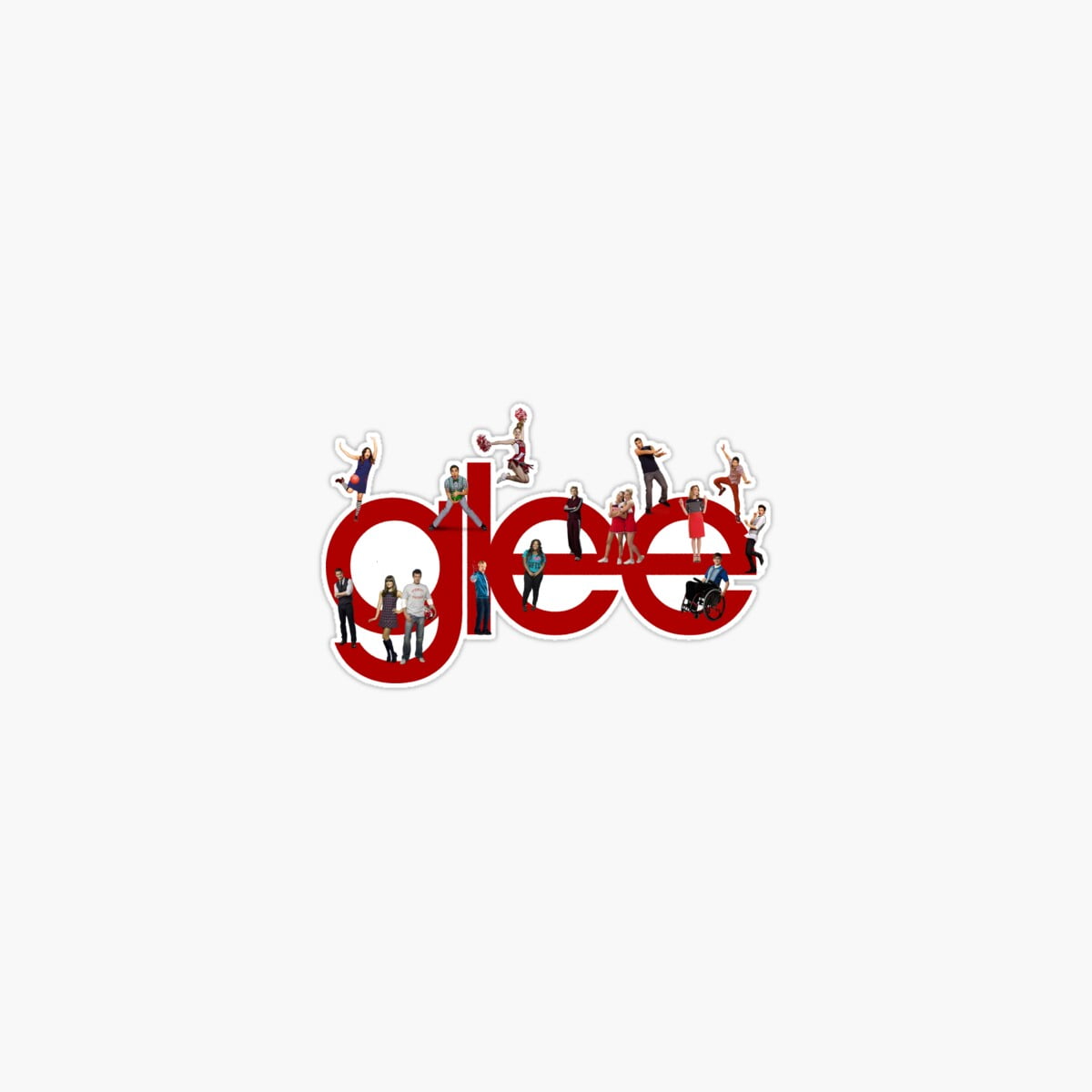 Onim Glee Logo With The Cast Sticker, Phone Decal Water Bottle Stickers ...
