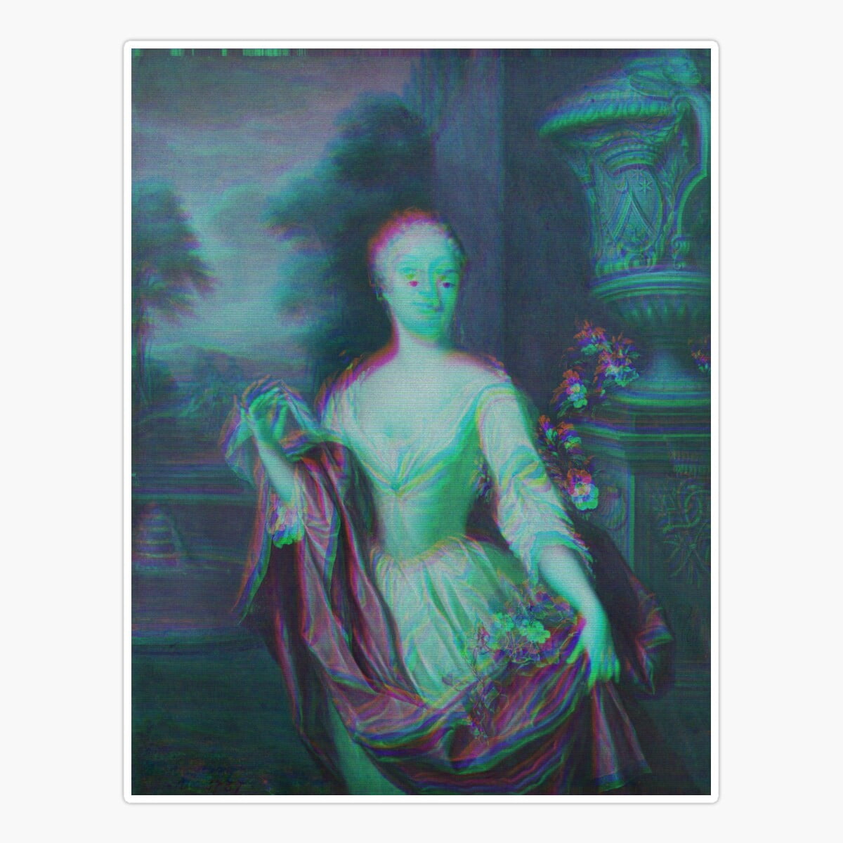 Onim Glitch The Rich Trippy Fine Art Dark Academia Sticker, Phone Decal ...