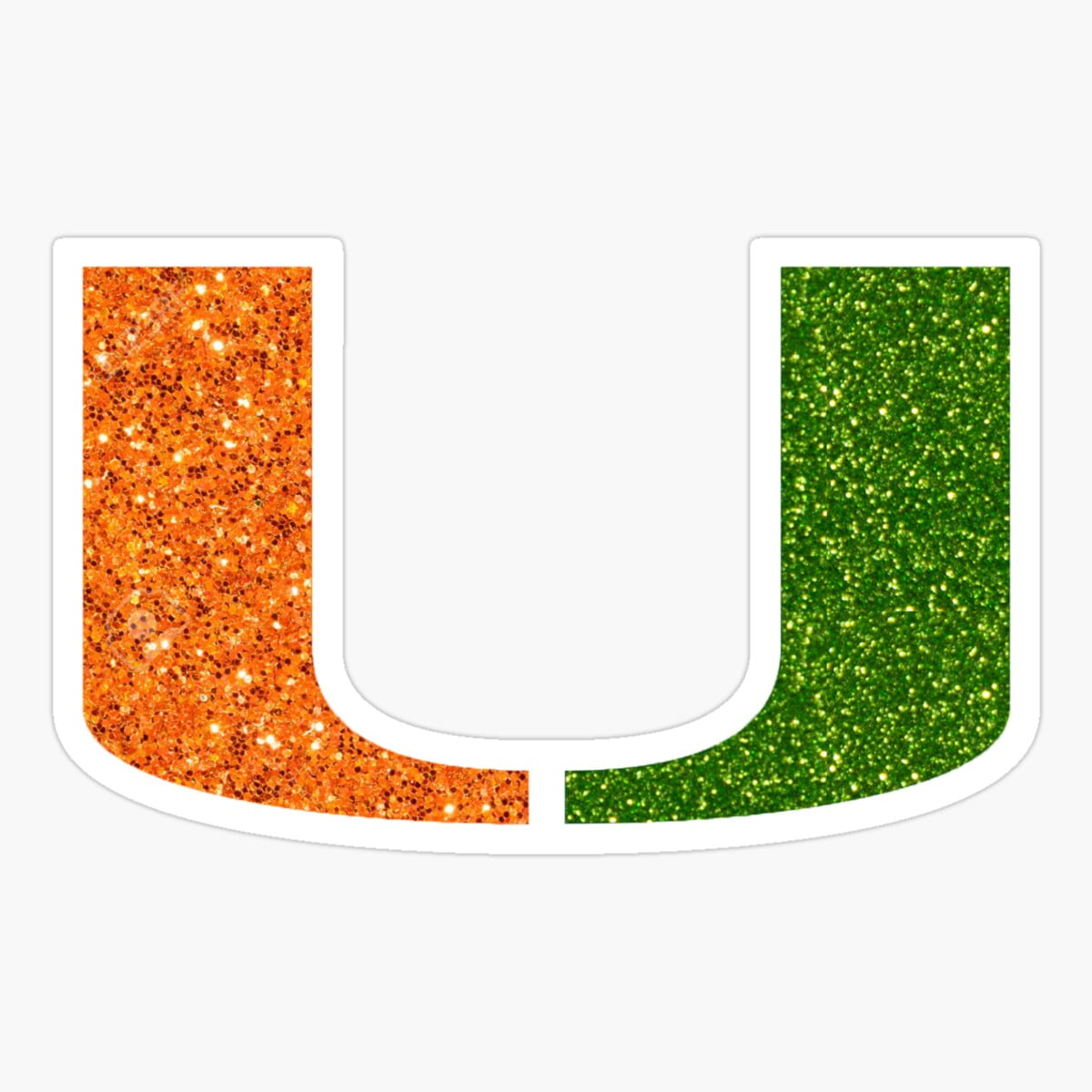 Onim Glitter Miami Hurricanes Sticker, Phone Decal Water Bottle ...