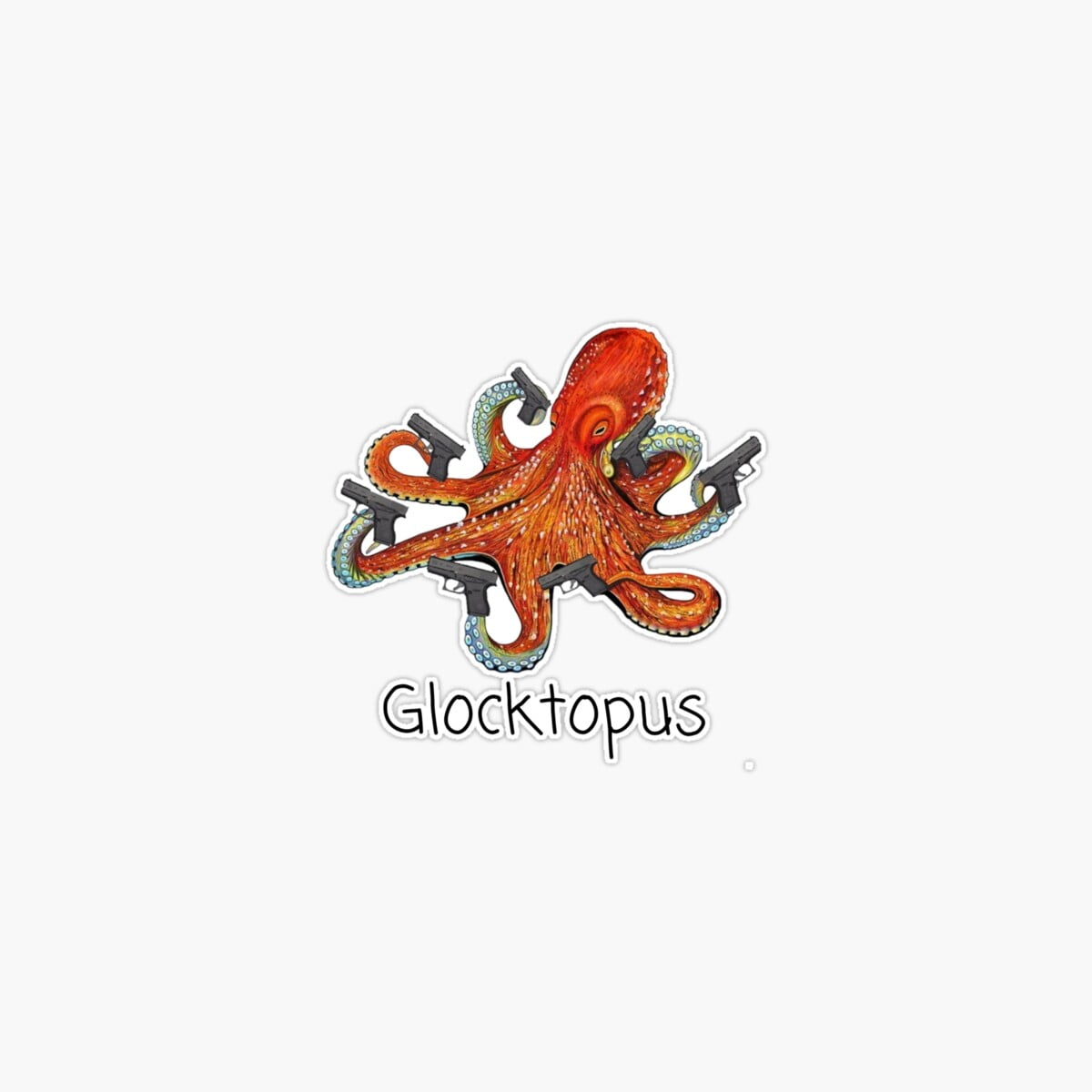 Onim Glocktopus Sticker, Phone Decal Water Bottle Stickers Car Decals ...