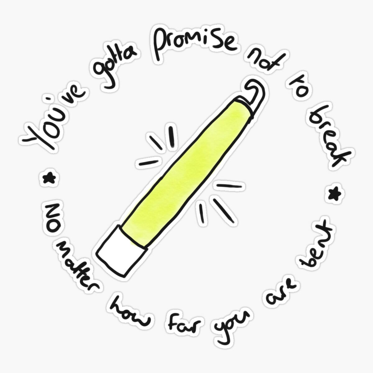 Onim Glow Stick You'Ve Gotta Promise Not To Break. Rhode Island Sticker ...