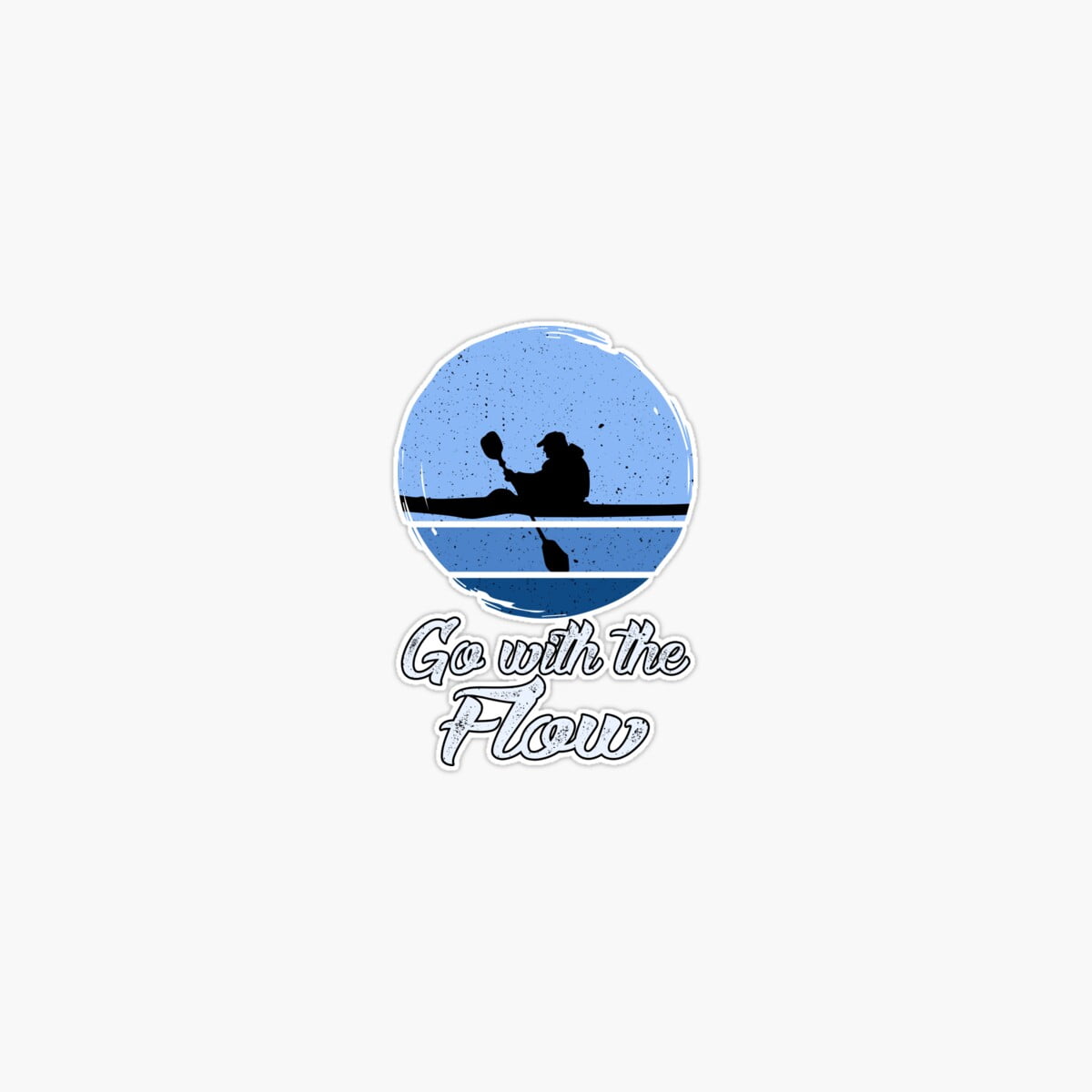 Onim Go With The Flow Kayak Rafting Paddling Gift Sticker, Phone Decal ...