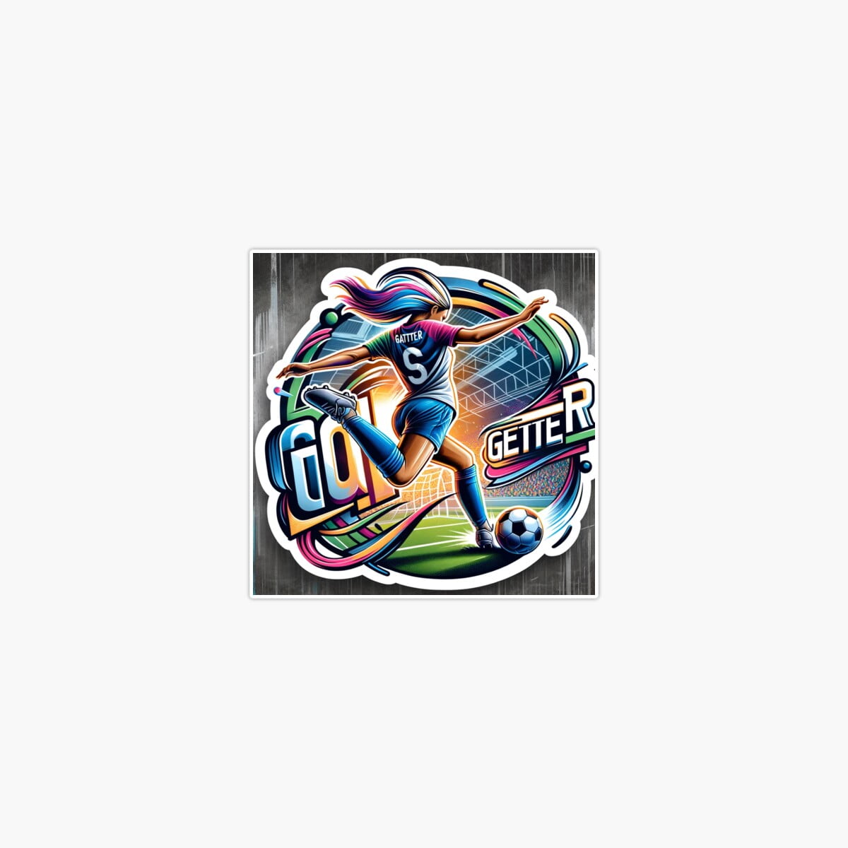 Onim Goal Getter - Women'S Soccer Power Sticker Sticker, Phone Decal ...