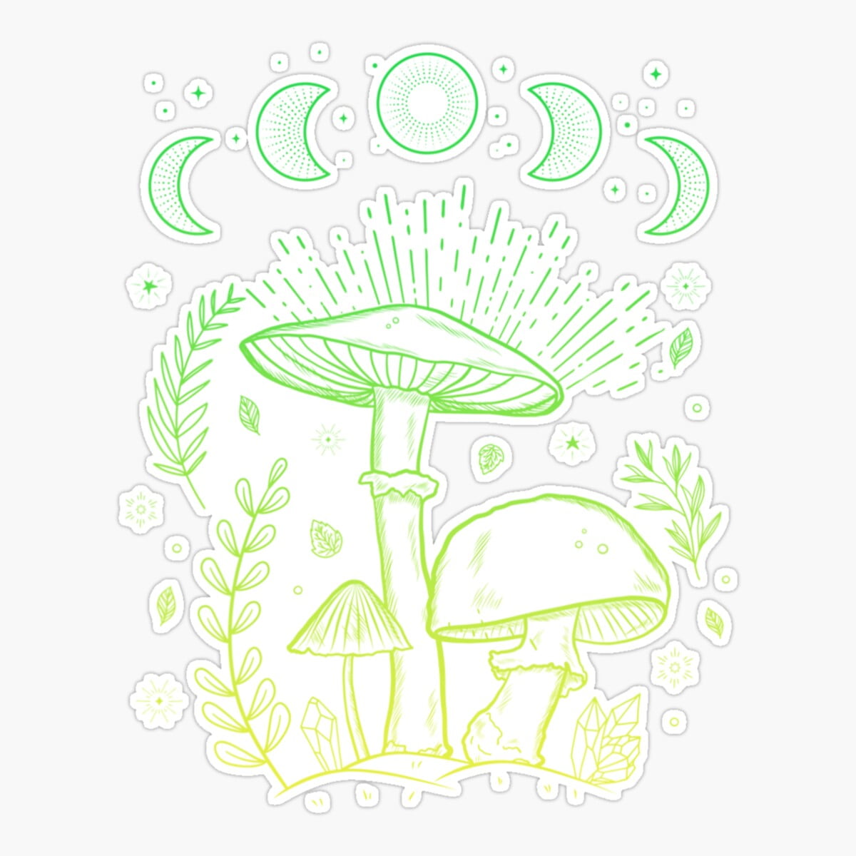 Onim Goblincore Aesthetic Dark Academia Cottagecore Mushroom Sticker ...