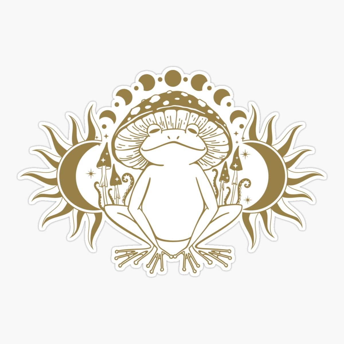 Onim Goblincore Aesthetic Fairycore Frog Cottagecore Mushroom Sticker ...