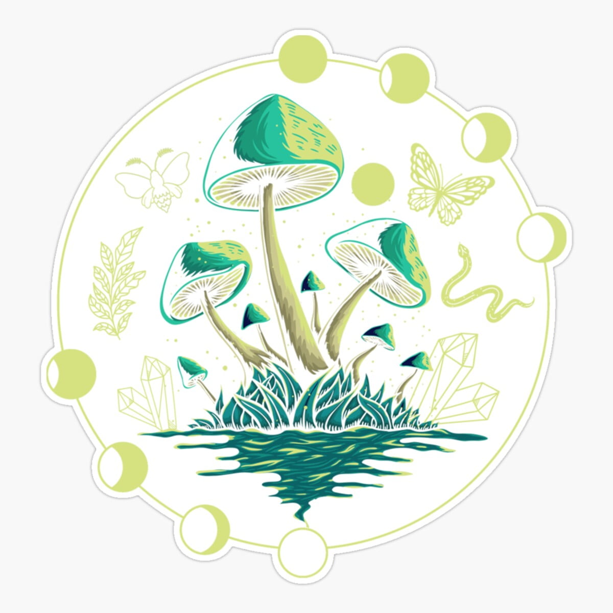 Onim Goblincore Mushroom Aesthetic Dark Academia Cottagecore Sticker ...