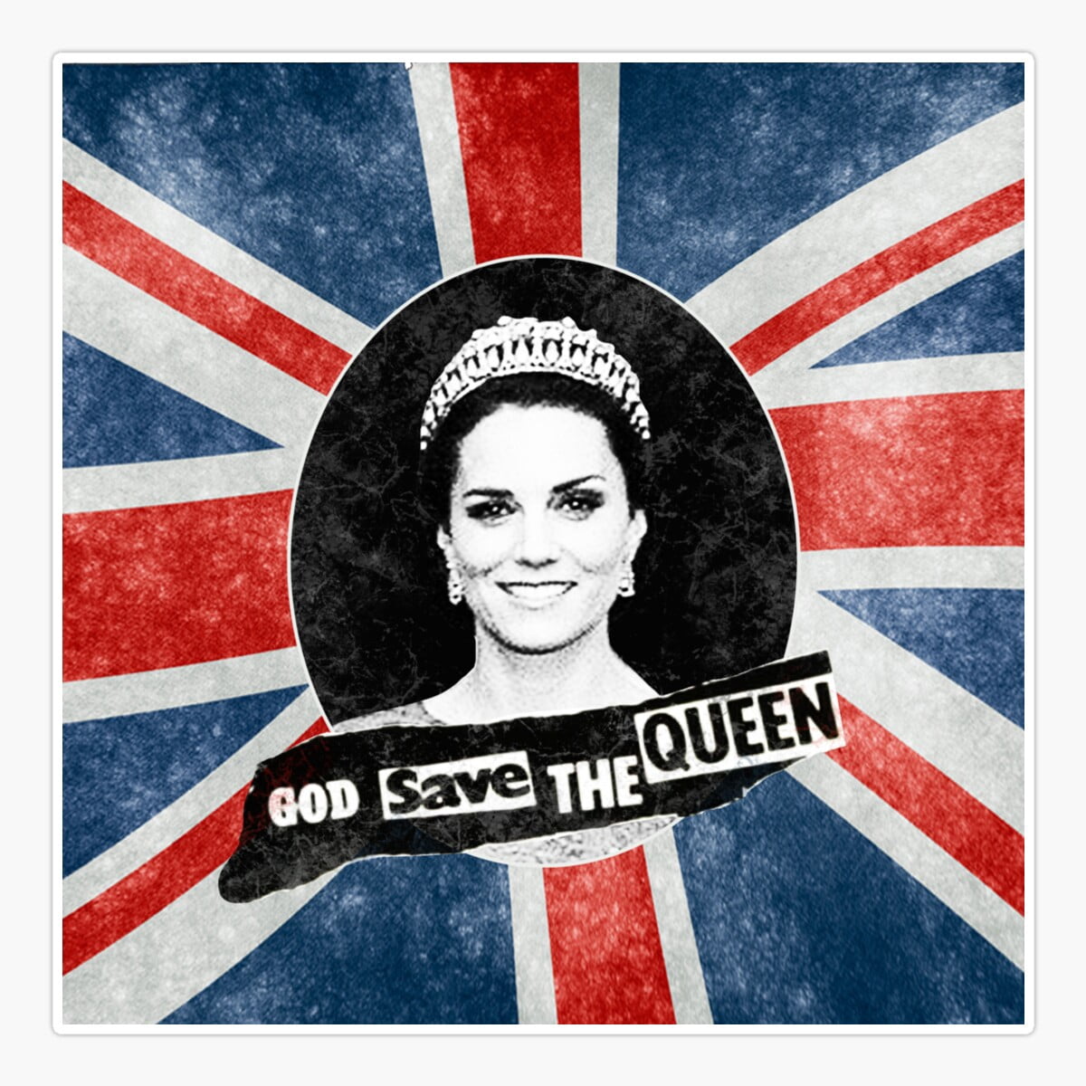 Onim God Save The Queen - Kate Middleton Sticker, Phone Decal Water ...
