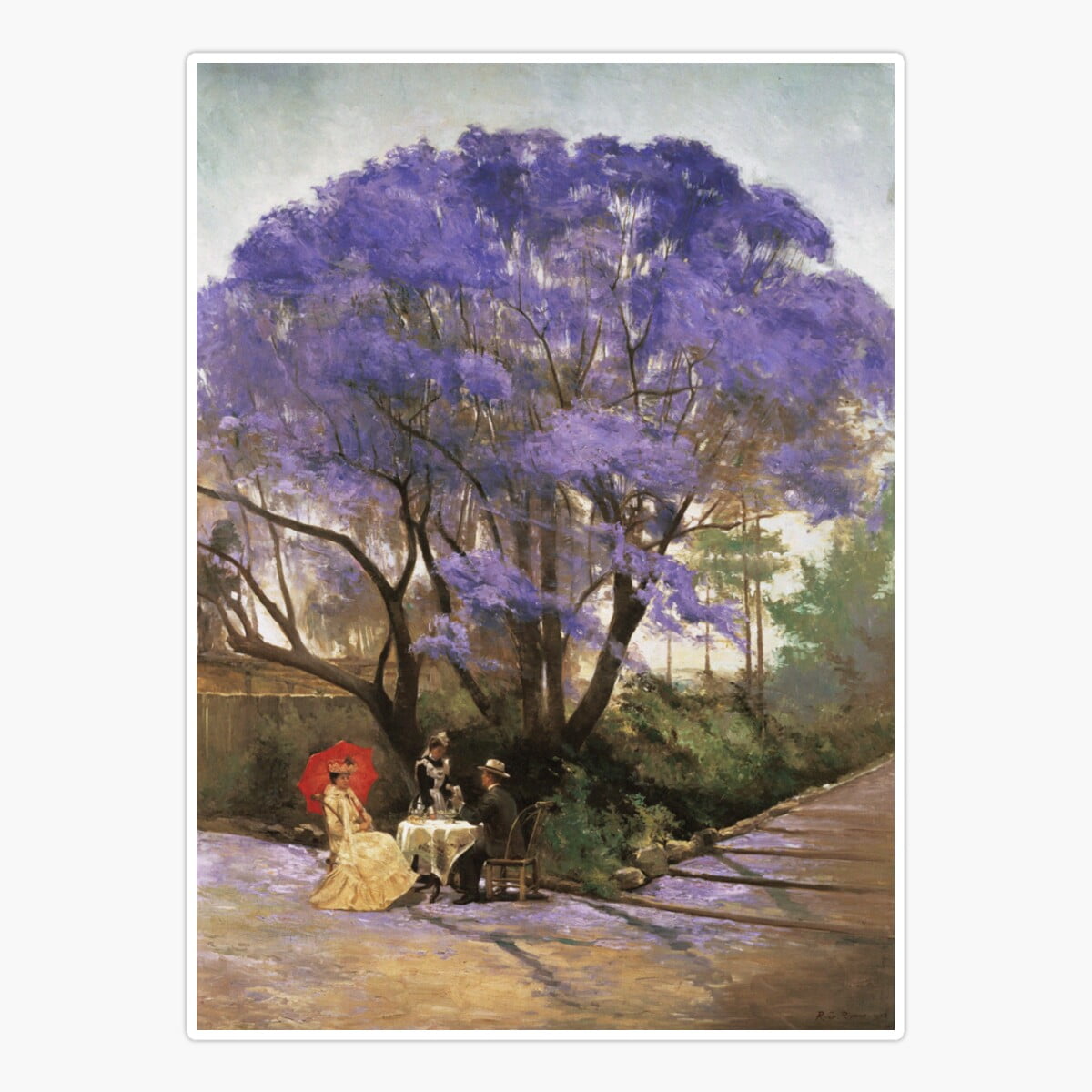 Onim Godfrey Rivers - Under The Jacaranda 1903 Sticker, Phone Decal ...