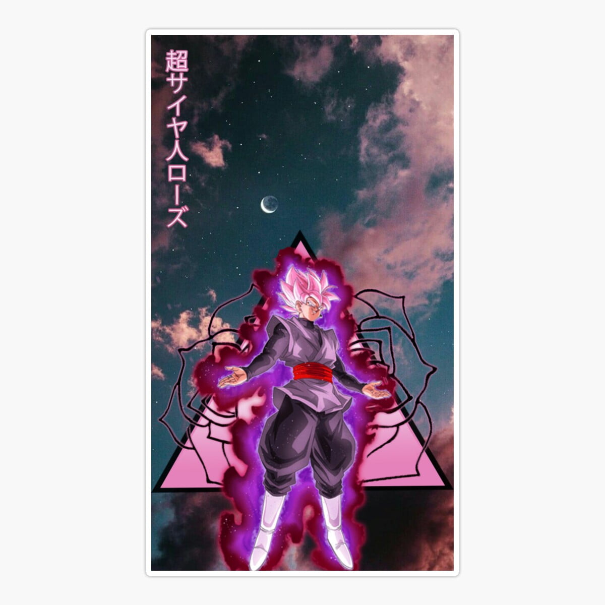 Onim Goku Black Rose Sticker, Phone Decal Water Bottle Stickers Car ...