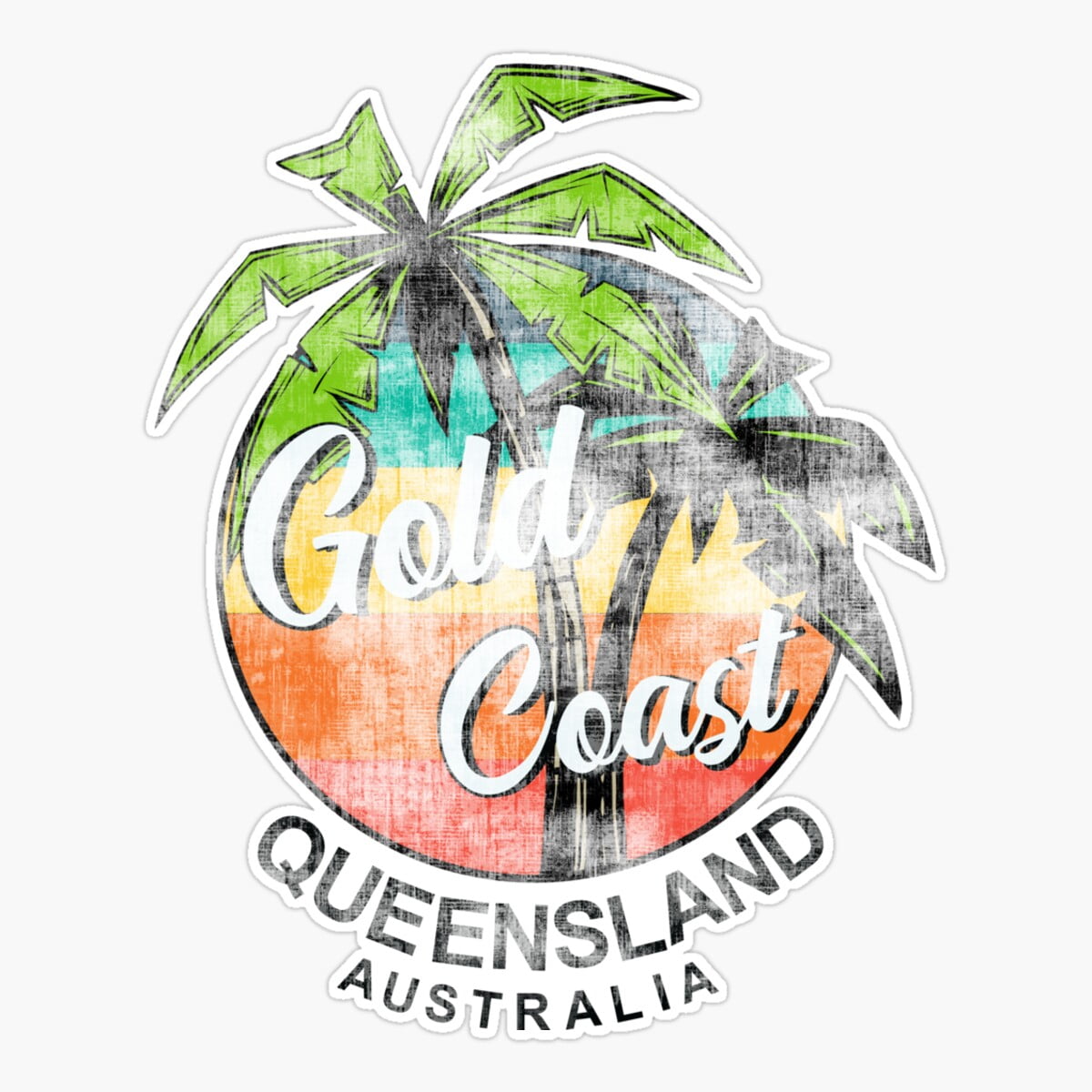 Onim Gold Coast Sticker, Phone Decal Water Bottle Stickers Car Decals ...