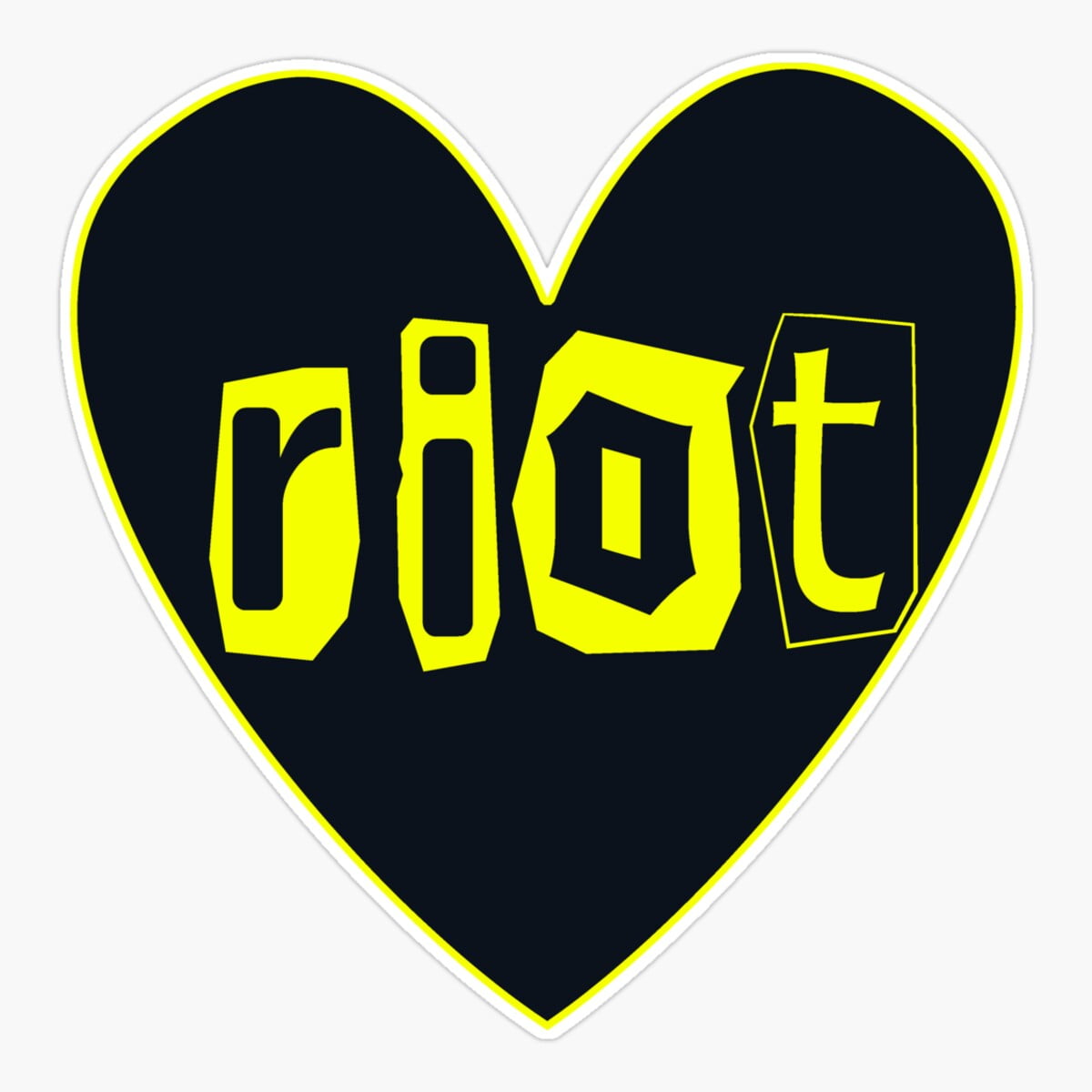 Onim Gold Riot Heart Sticker, Phone Decal Water Bottle Stickers Car ...