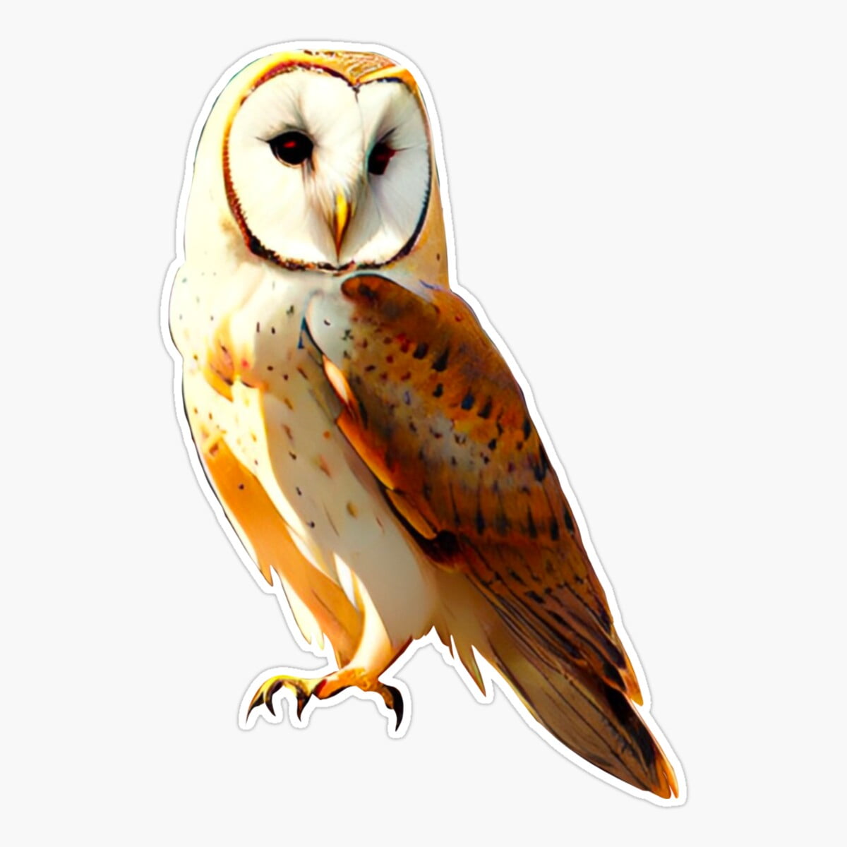 Onim Golden Barn Owl Sticker, Phone Decal Water Bottle Stickers Car ...
