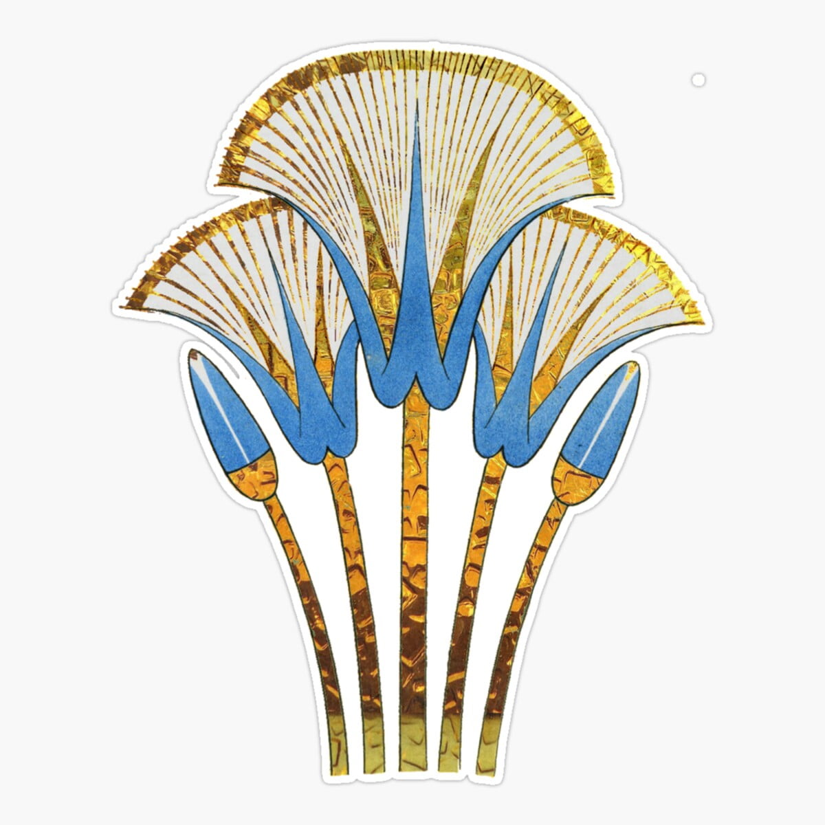 Onim Golden Egyptian Papyrus Flower Cluster Sticker, Phone Decal Water ...