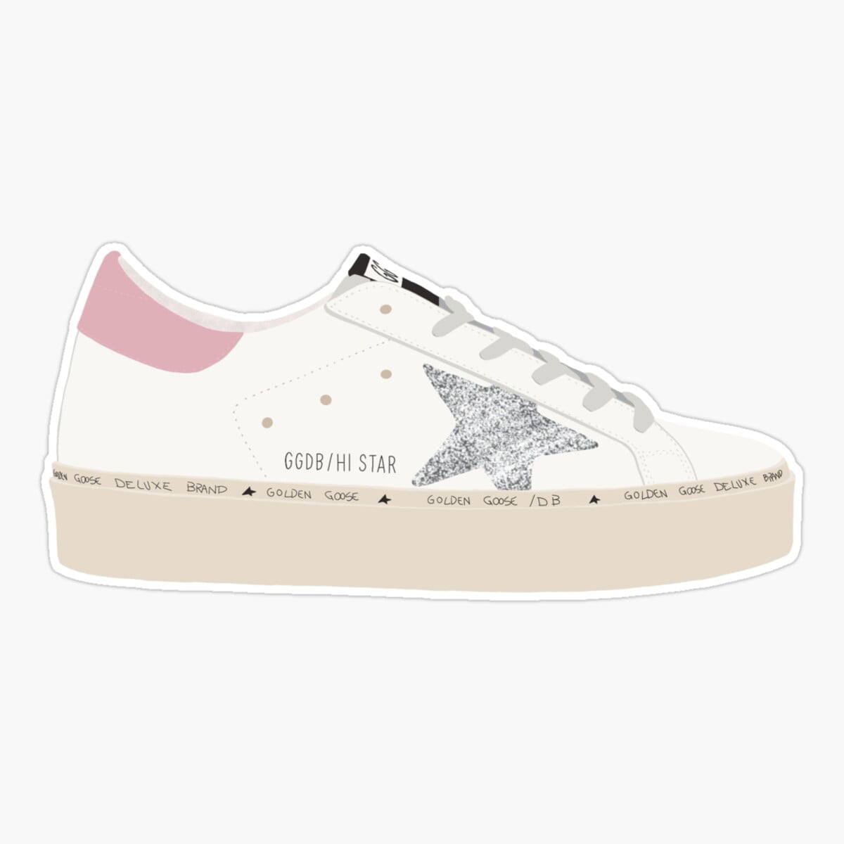 Onim Golden Goose Sneaker Sticker, Phone Decal Water Bottle Stickers ...