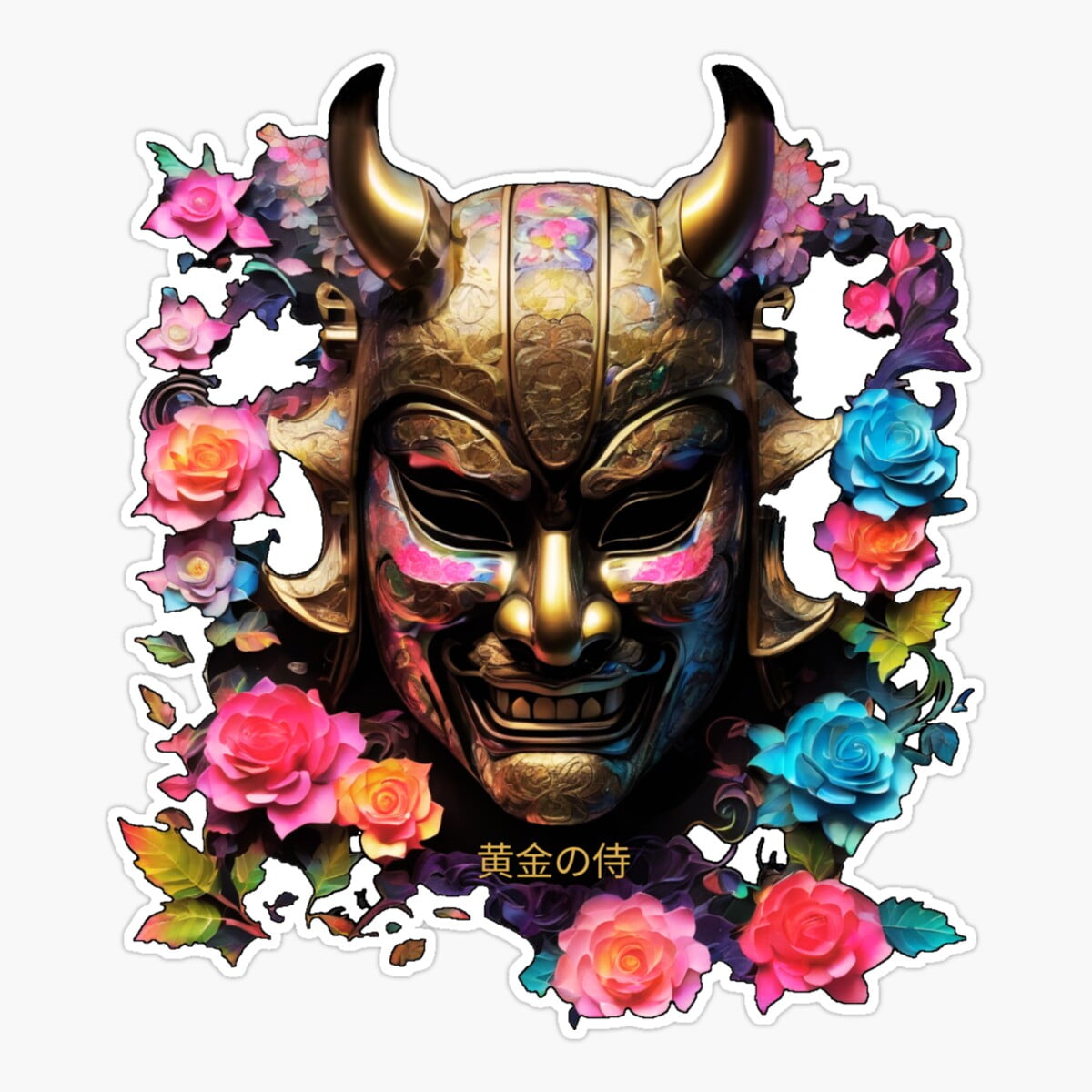 Onim Golden Samurai Sticker, Phone Decal Water Bottle Stickers Car ...