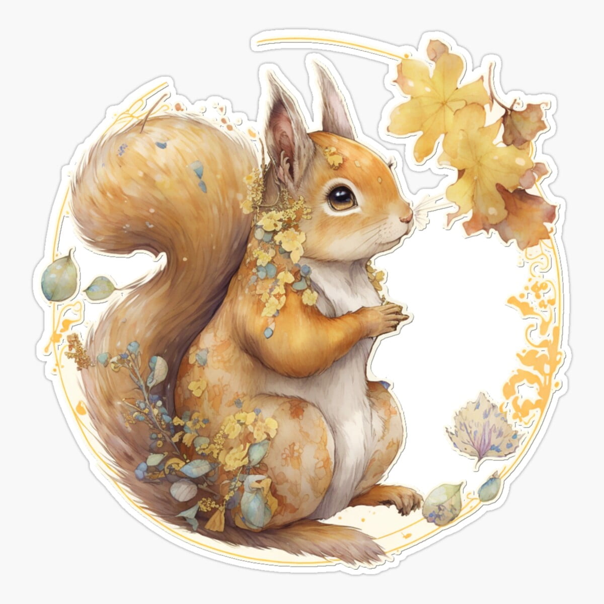 Onim Golden Squirrel Sticker, Phone Decal Water Bottle Stickers Car ...