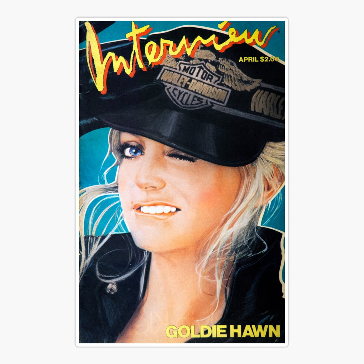 Onim Goldie Hawn- Interview Magazine Retro Art Print Sticker, Phone ...