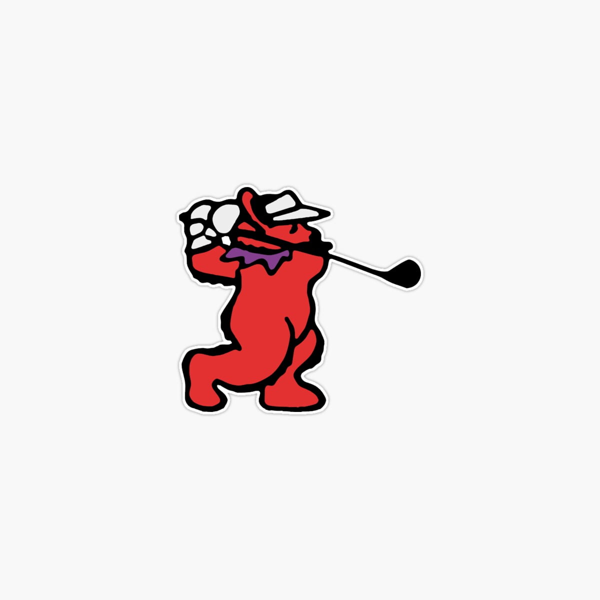 Onim Golfing Bear Sticker, Phone Decal Water Bottle Stickers Car Decals ...