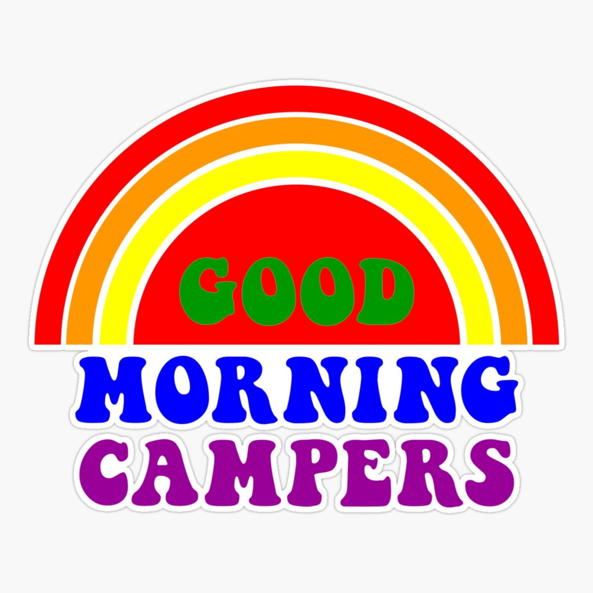 Onim Good Morning Campers Sticker, Phone Decal Water Bottle Stickers ...