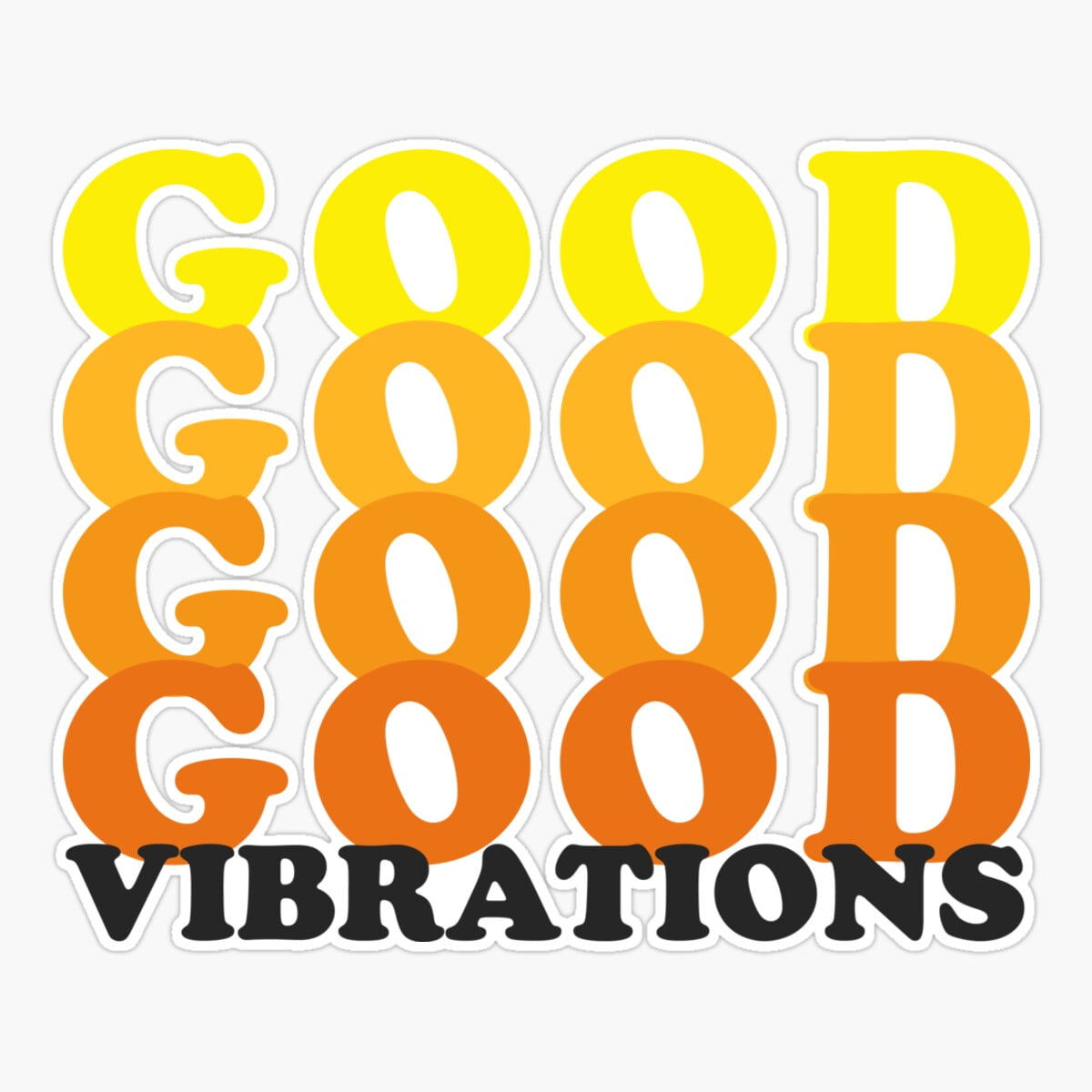 Onim Good Vibrations - Retro Sticker, Phone Decal Water Bottle Stickers ...