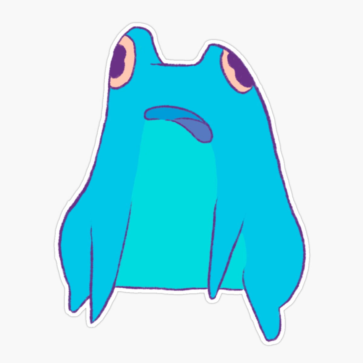 Onim Goofy Frog - Blue Sticker, Phone Decal Water Bottle Stickers Car ...