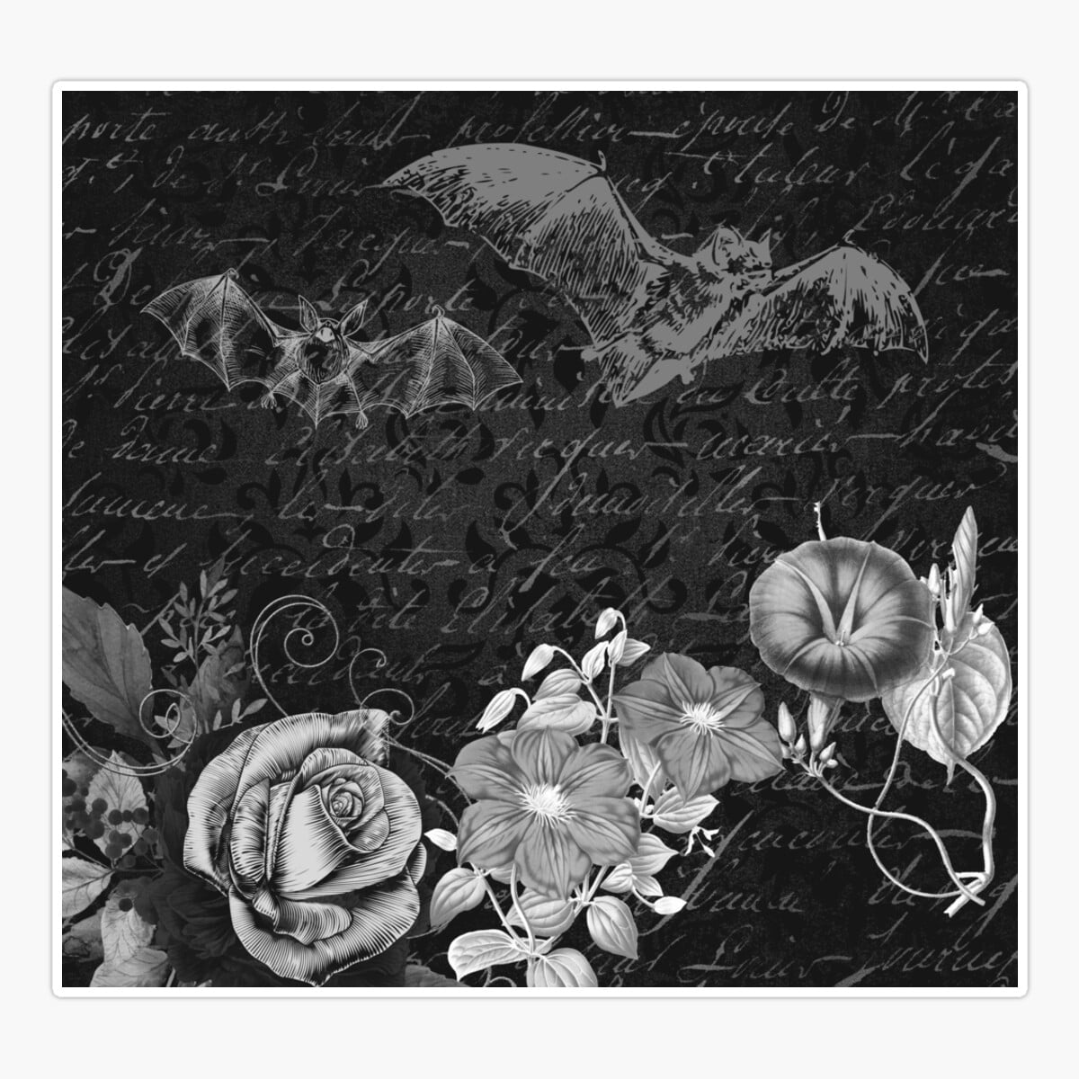 Onim Goth Bats Sticker, Phone Decal Water Bottle Stickers Car Decals ...