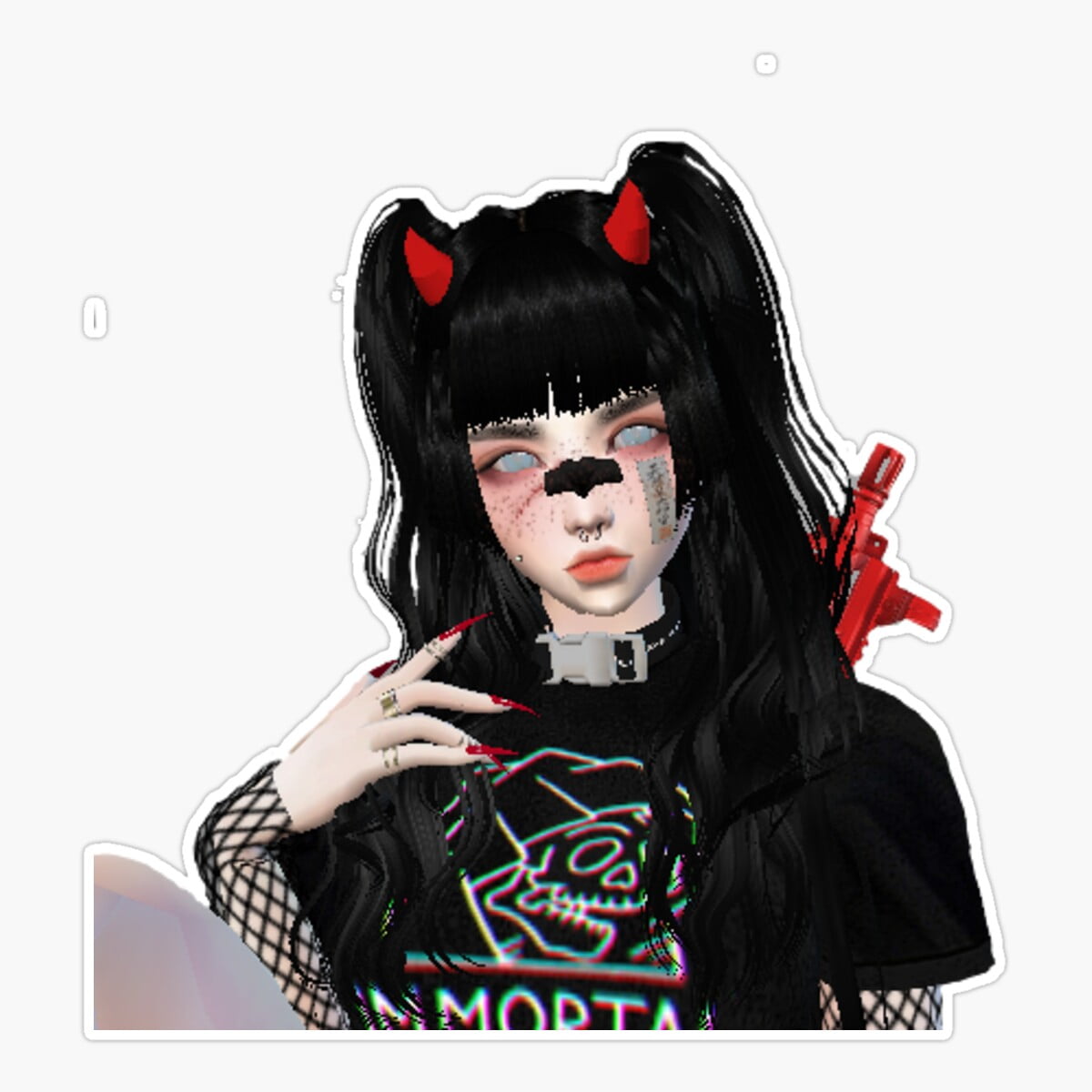 Onim Goth Imvu Egirl Sticker, Phone Decal Water Bottle Stickers Car ...